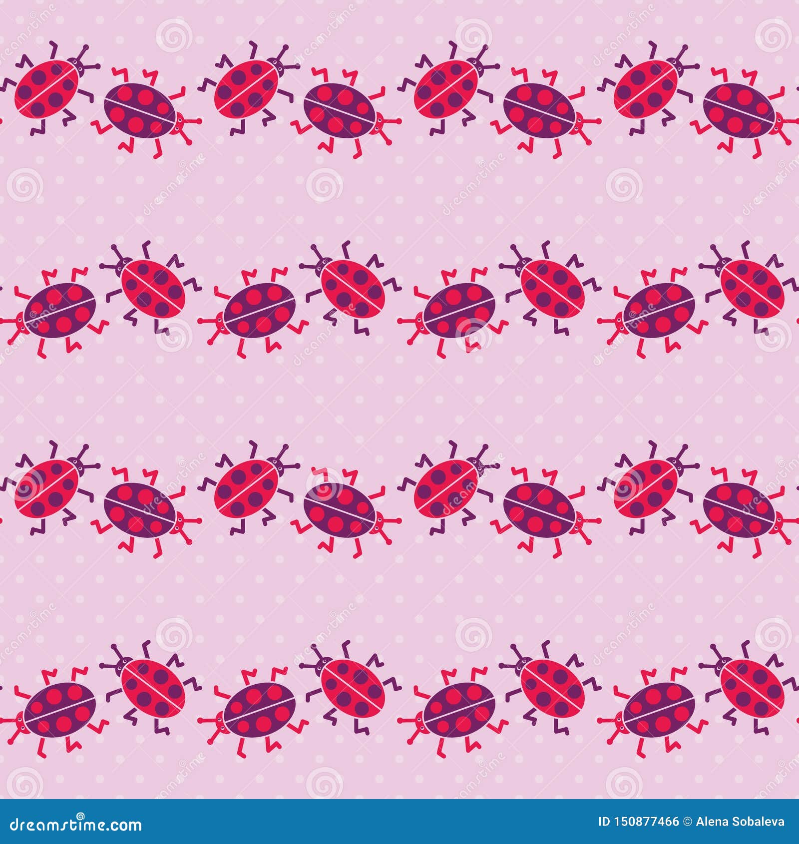 Seamless Pattern with Cartoon Bugs Stock Vector - Illustration of ...