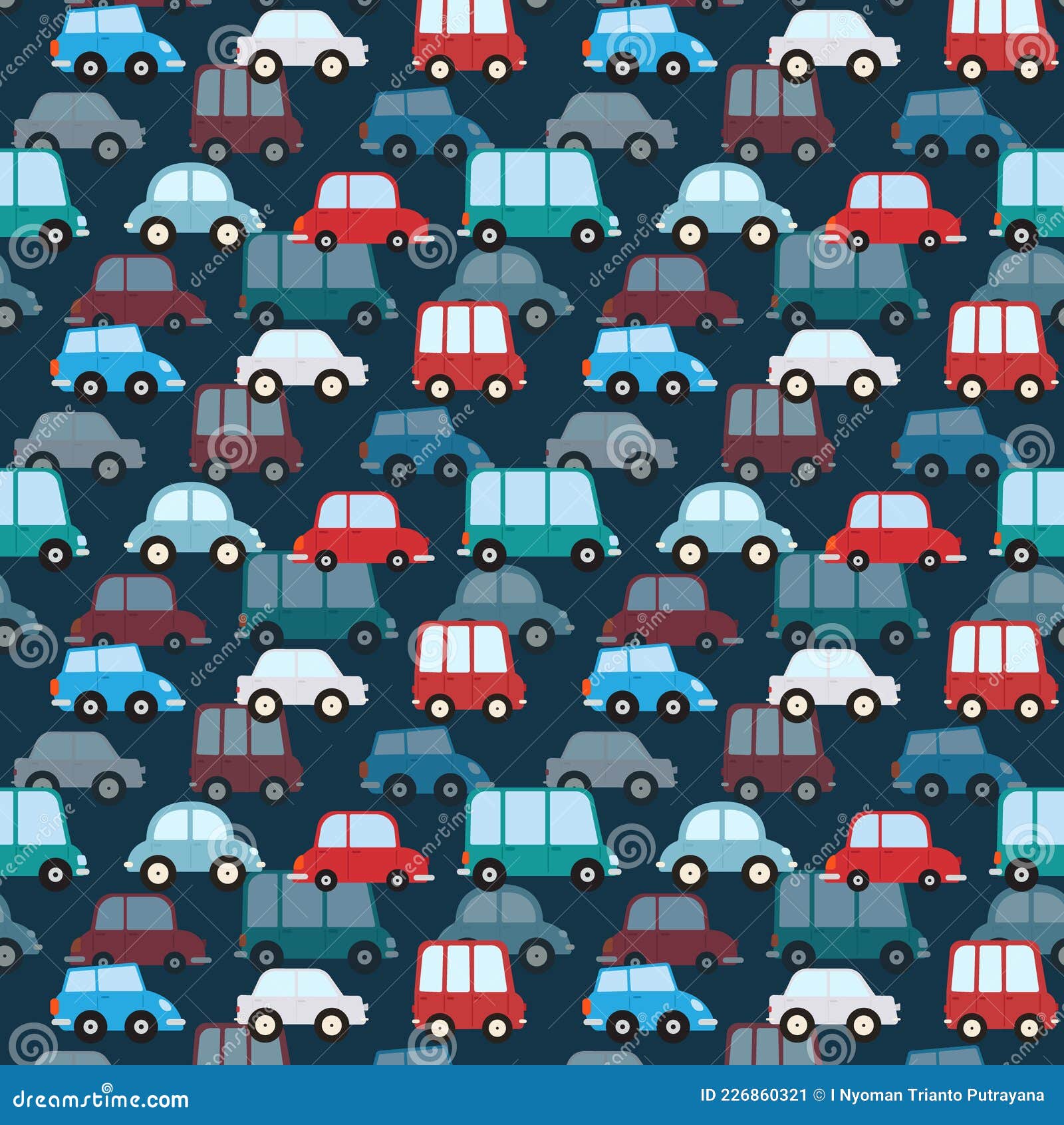 Seamless Pattern with Cartoon Cars Background. Vector Stock Vector ...