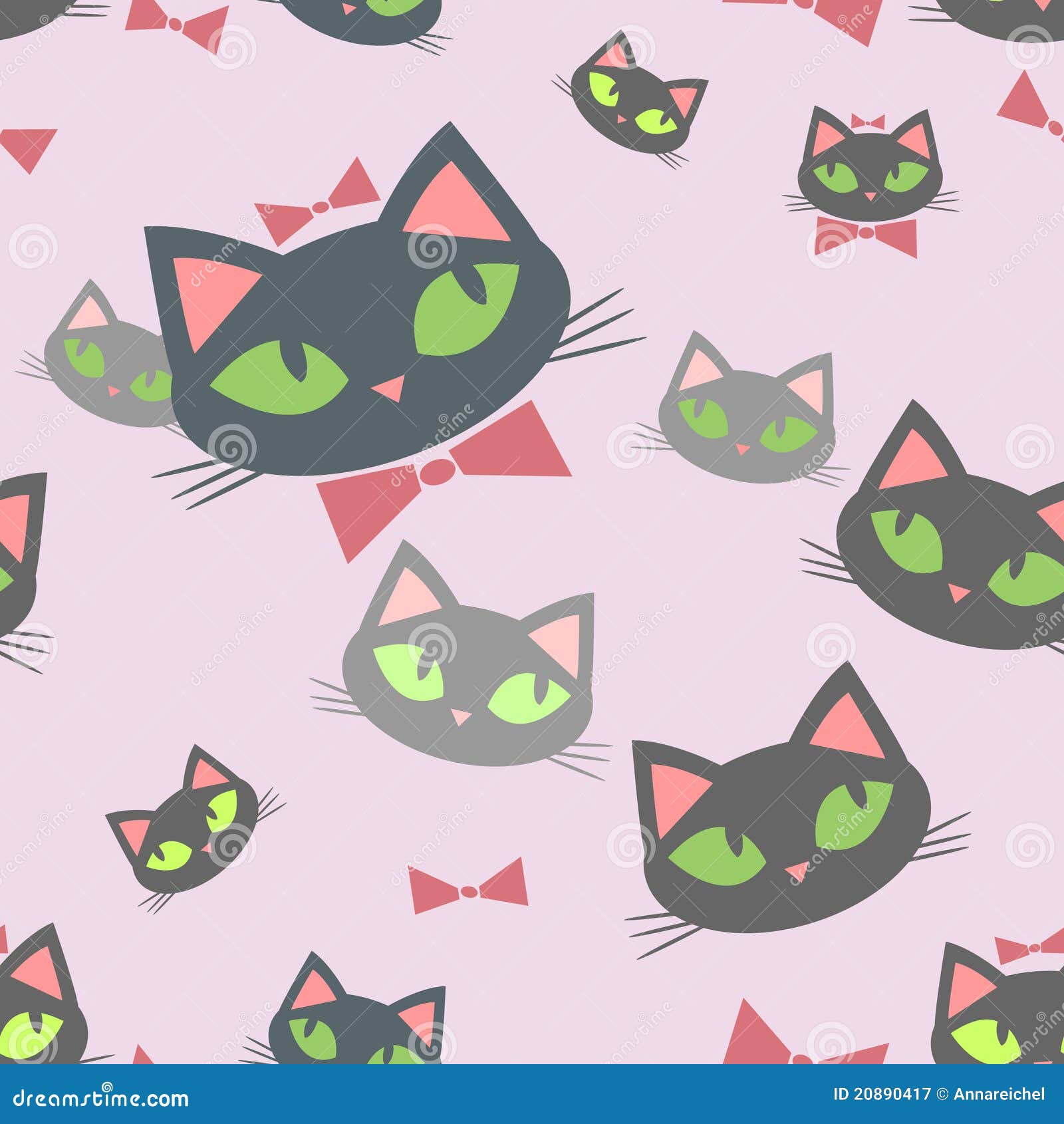 Seamless Pattern with Cartoon Cats Stock Vector - Illustration of ...