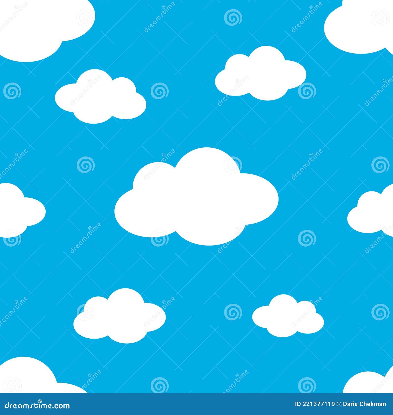 Seamless Pattern with Cartoon Clouds Stock Vector - Illustration of ...