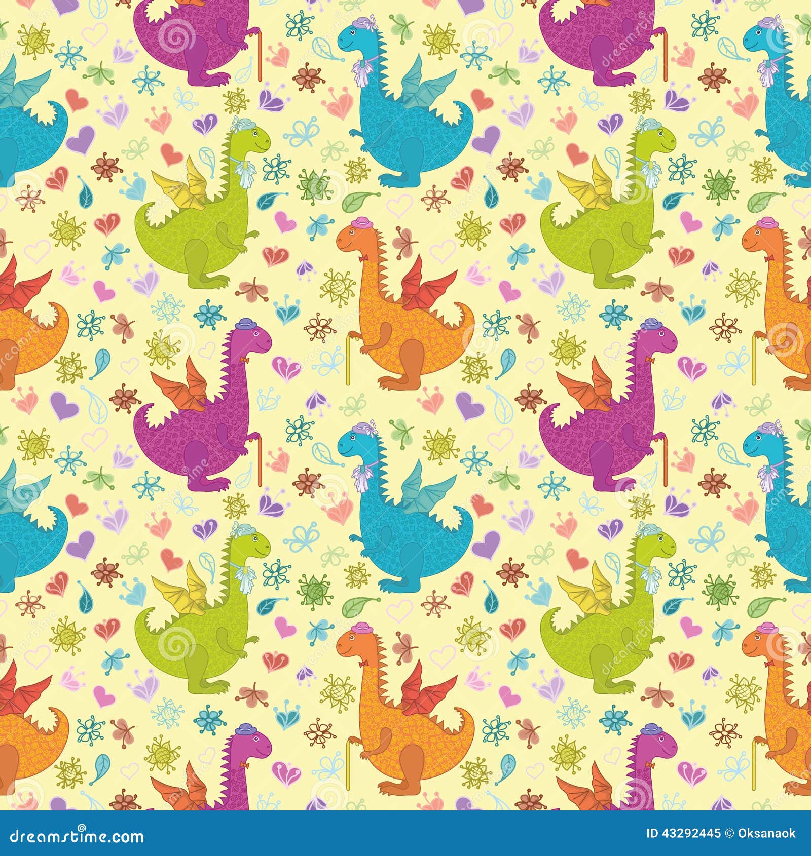 Seamless Pattern, Cartoon Colorful Dragons Stock Vector - Illustration ... Seamless Pattern, Cartoon Colorful Dragons Stock Vector - Illustration ...