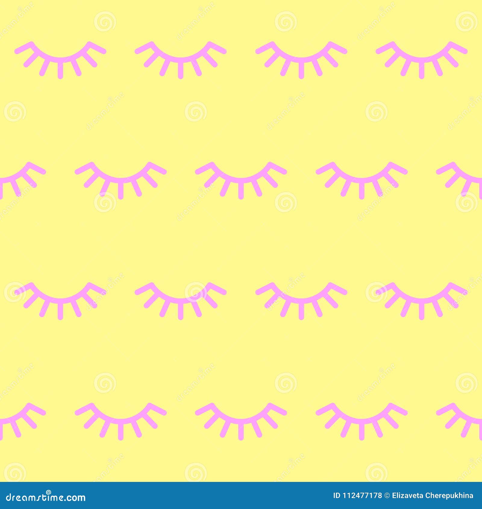 Seamless Pattern with Cartoon Eyelashes. Pattern with Closed Woman Eyes ...