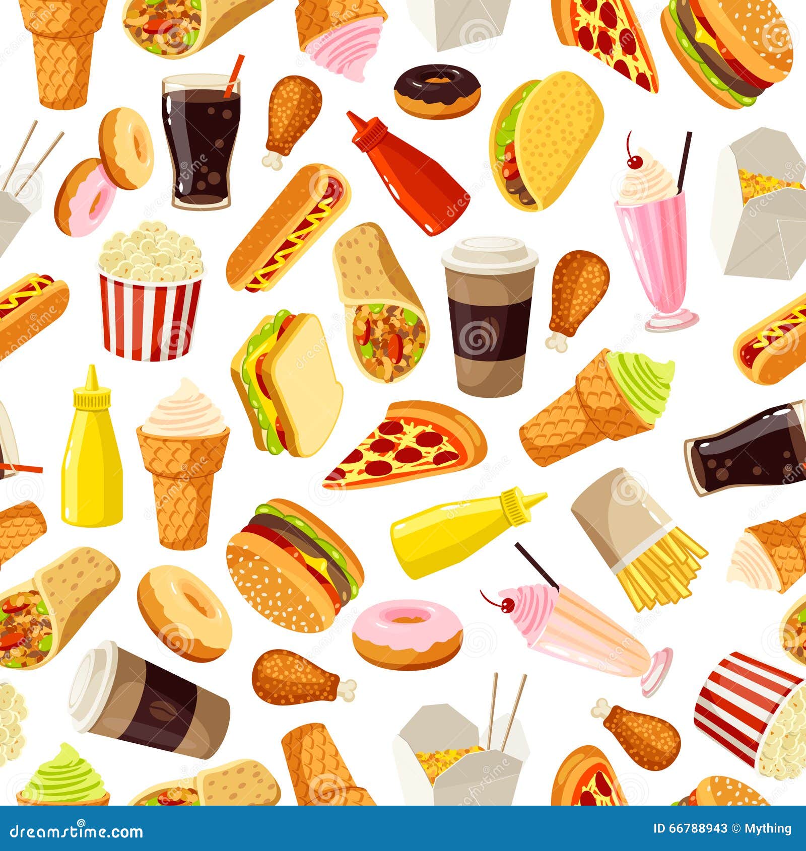 Cartoon Junk Food Collage