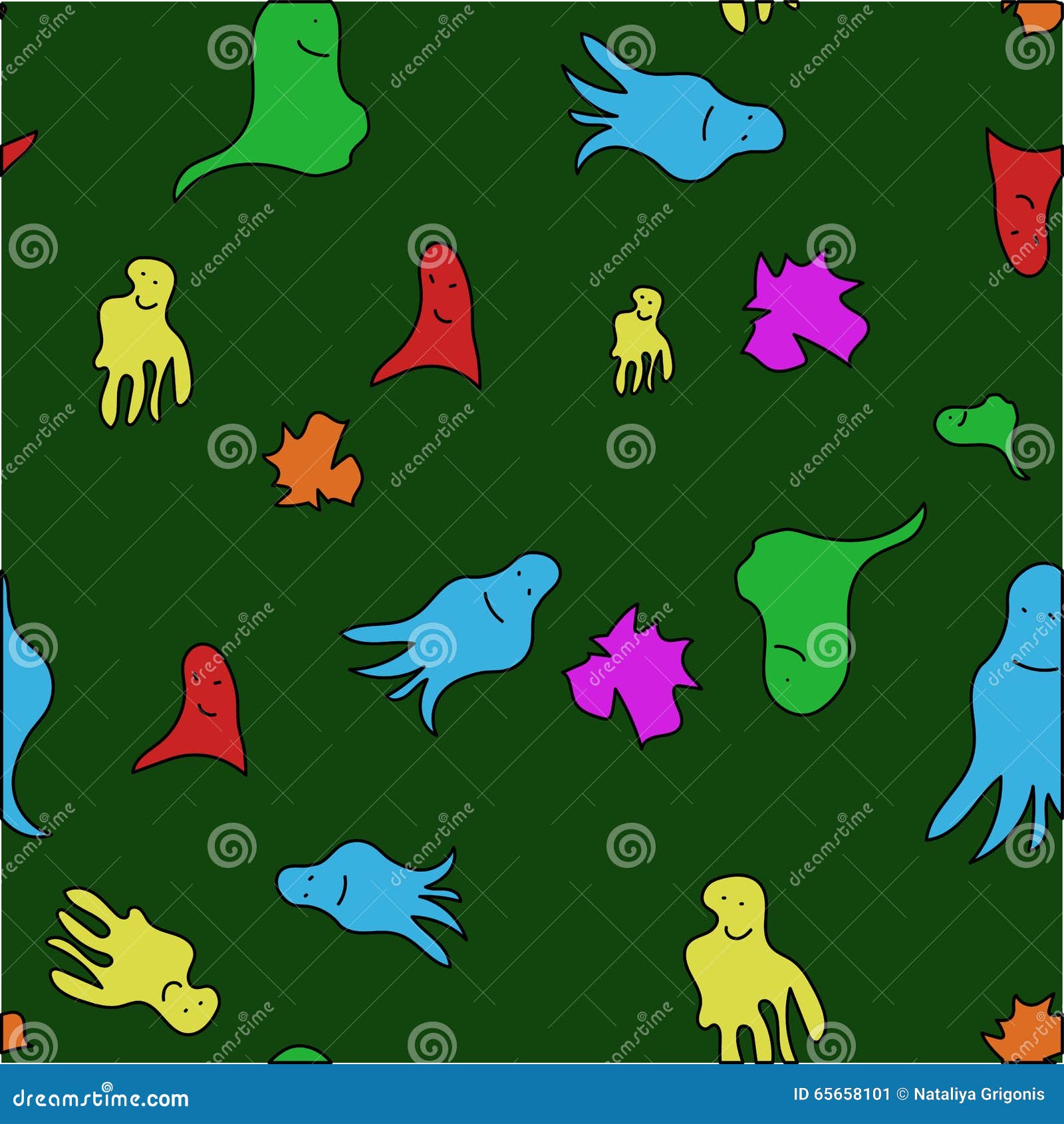 Cartoon Ghosts Background Stock Illustration | CartoonDealer.com #5675995