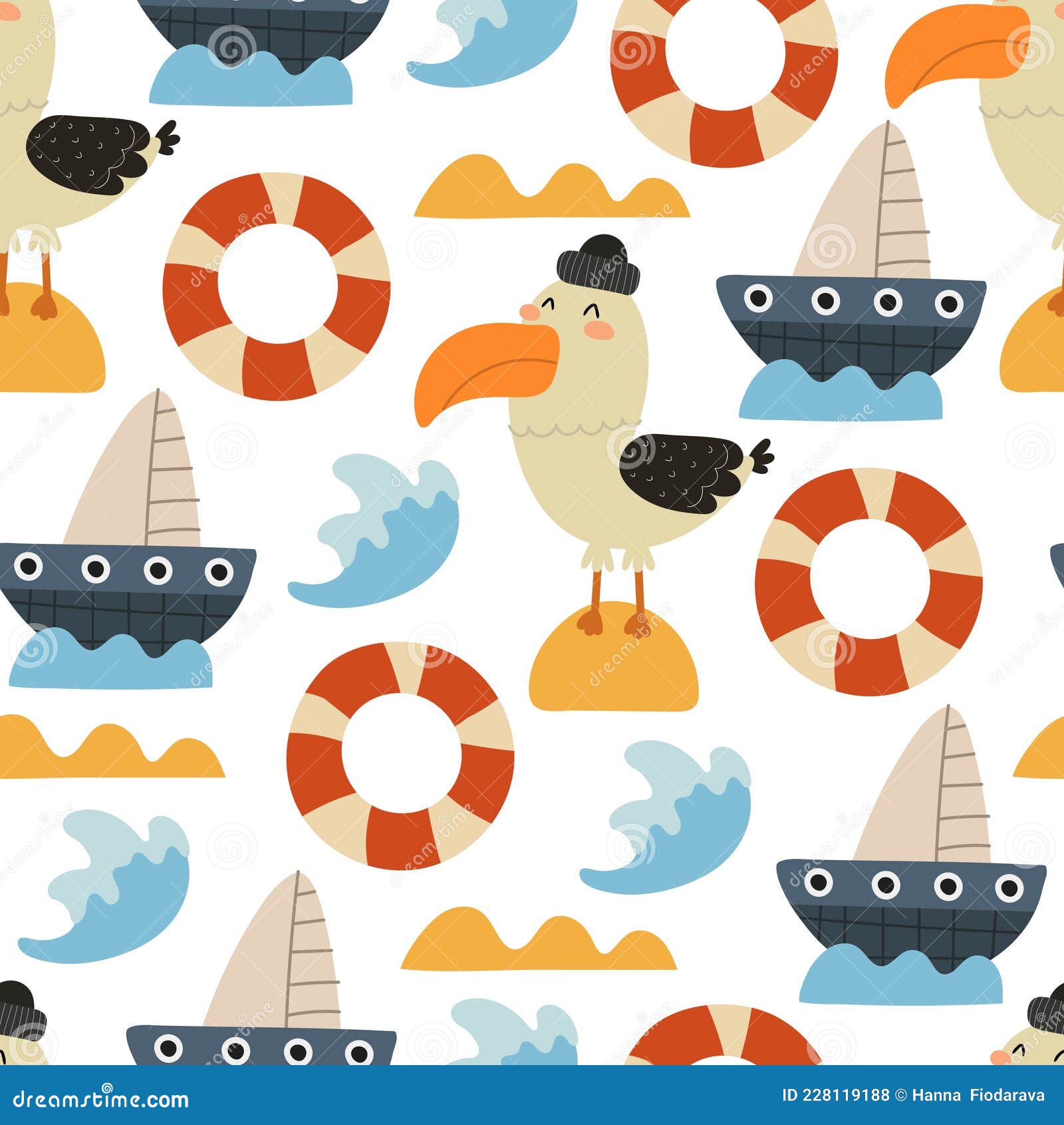 Cartoon Gull. Comic Seagull On Stone. Crazy Bird Character. Funny ...