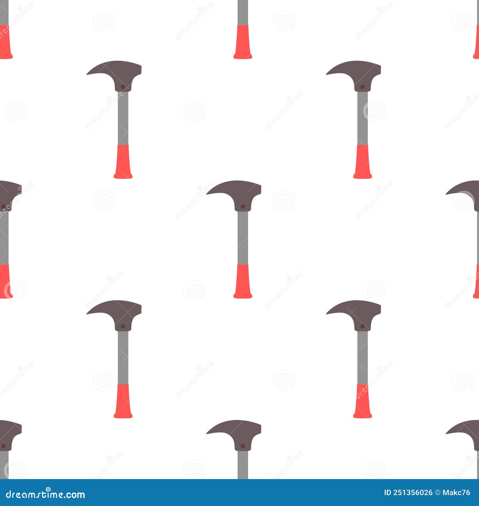 Seamless Pattern of Cartoon Hammer, Vector Illustration Stock Vector ...
