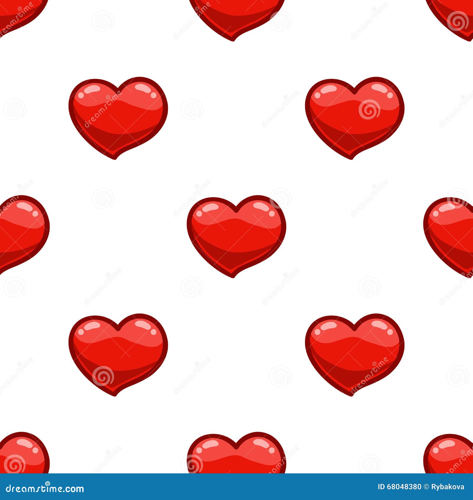 Seamless Pattern with Cartoon Heart Stock Illustration - Illustration ...