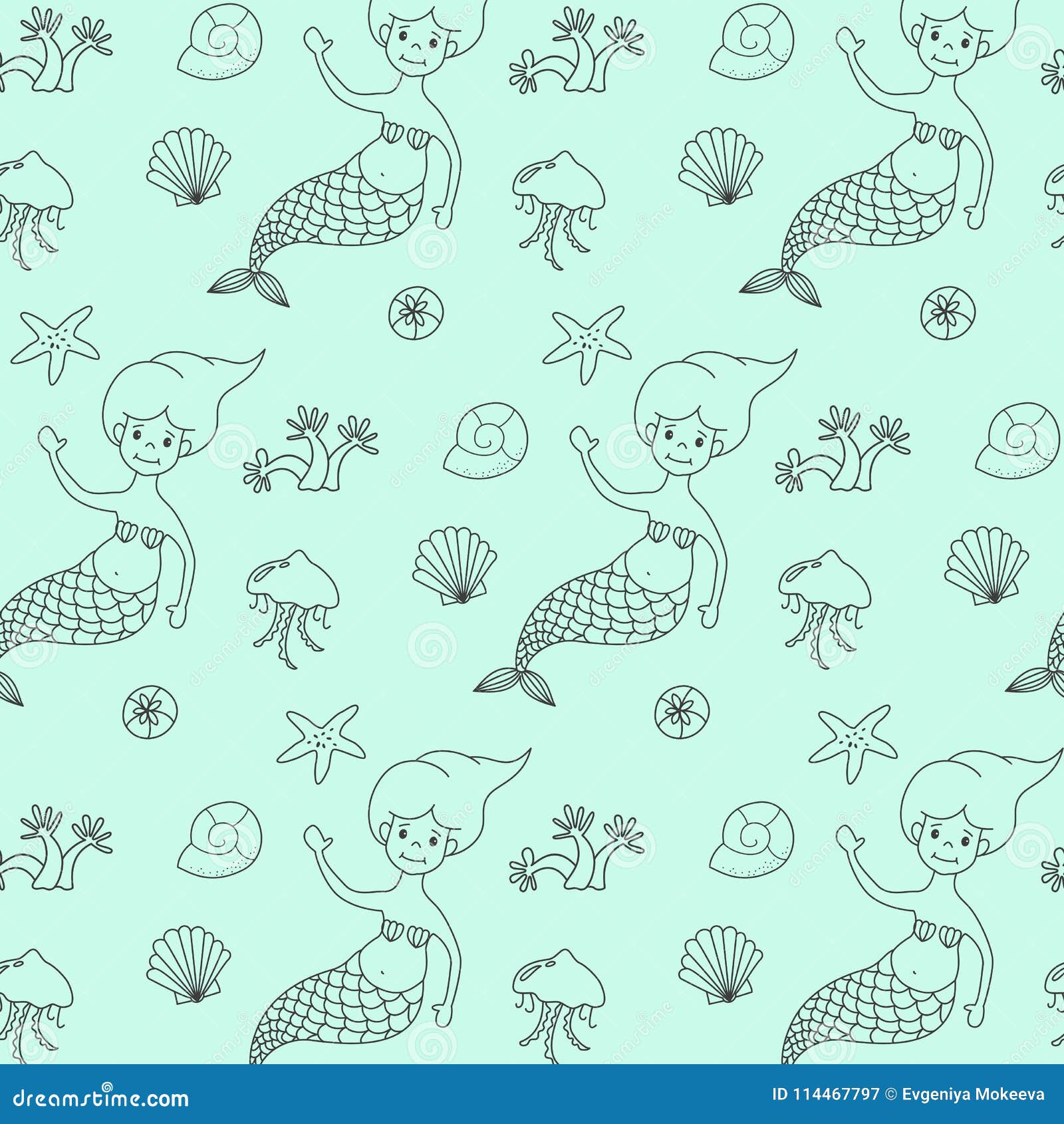 Cartoon Mermaids Silhouette Vector Illustration | CartoonDealer.com ...