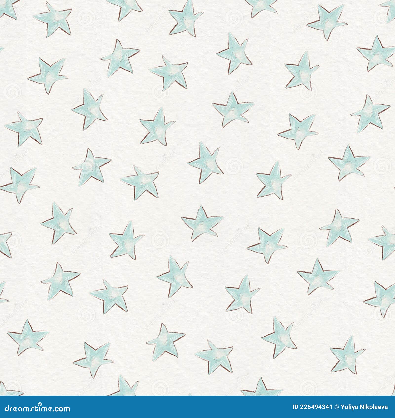Seamless Pattern Cartoon Multicolored Stars. Digital Printing Stock ...