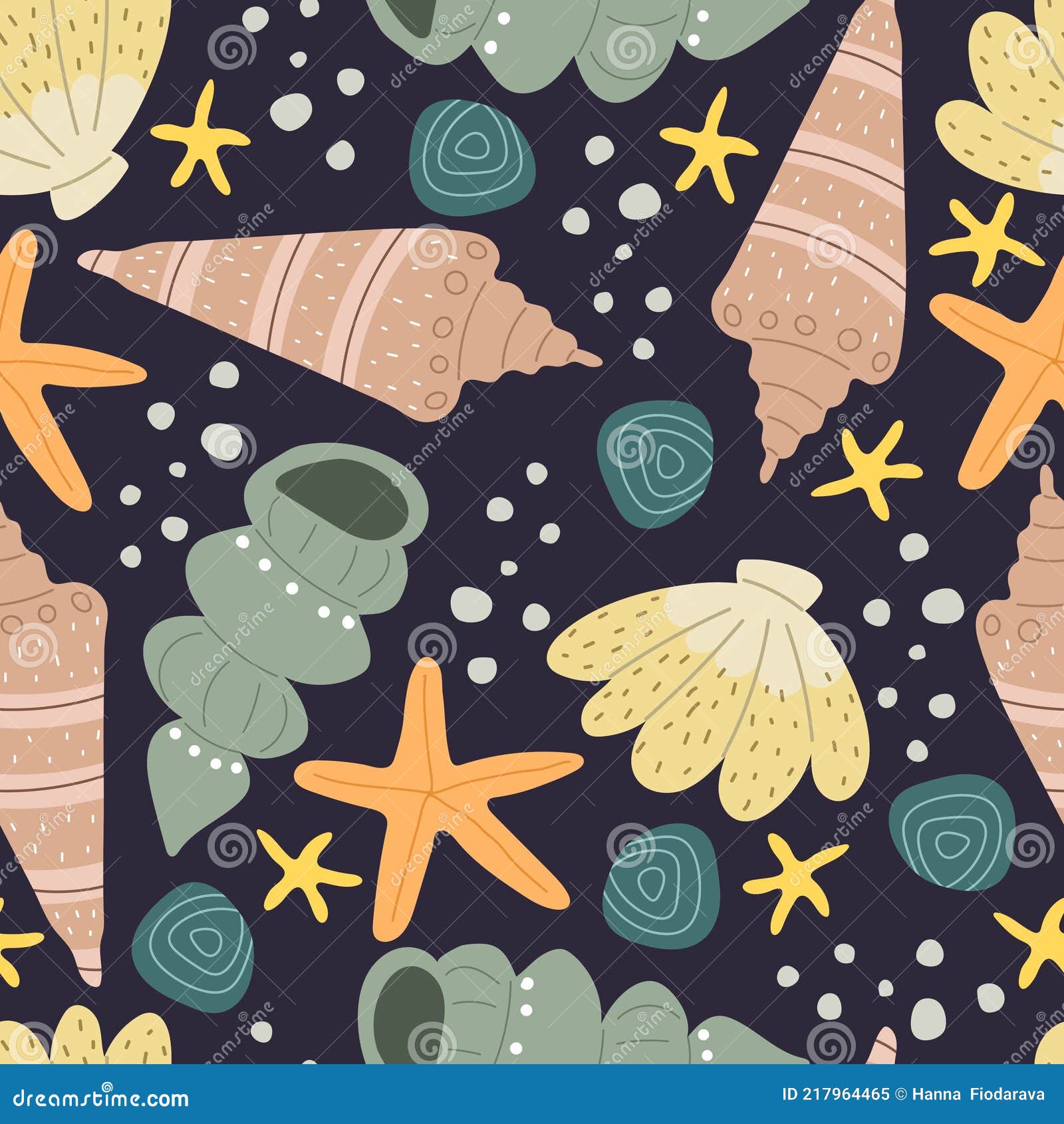 Cartoon Shells. Summer Ocean Animals Collection, Marine Habitats And ...