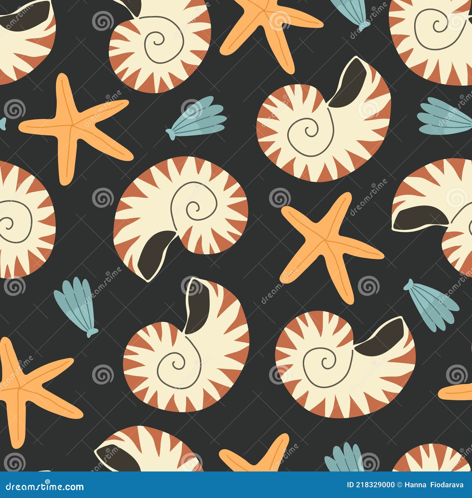 Cartoon Shells. Summer Ocean Animals Collection, Marine Habitats And ...