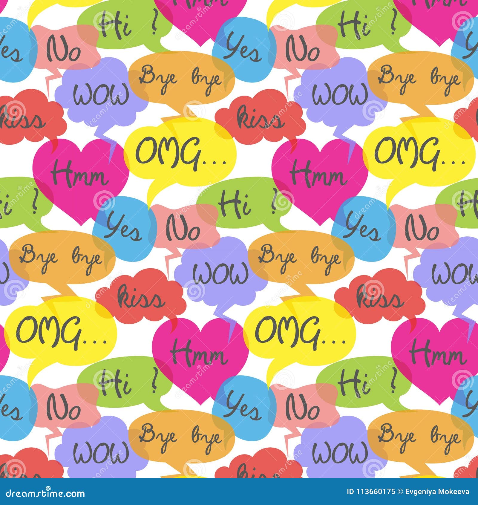 Seamless Pattern with Cartoon Speech Bubbles. Stock Vector ...
