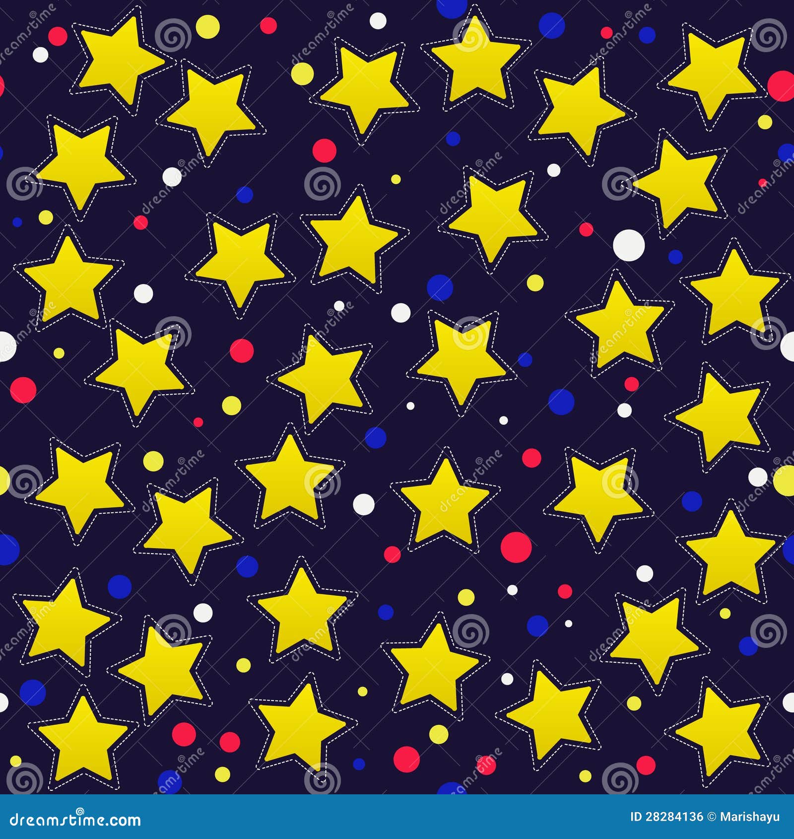 Seamless Pattern with Cartoon Stars Stock Vector - Illustration of star ...