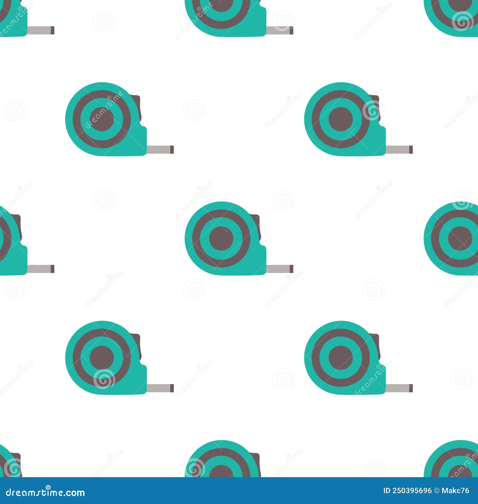 Seamless Pattern with Cartoon Tape Measure, Vector Illustration Stock ...