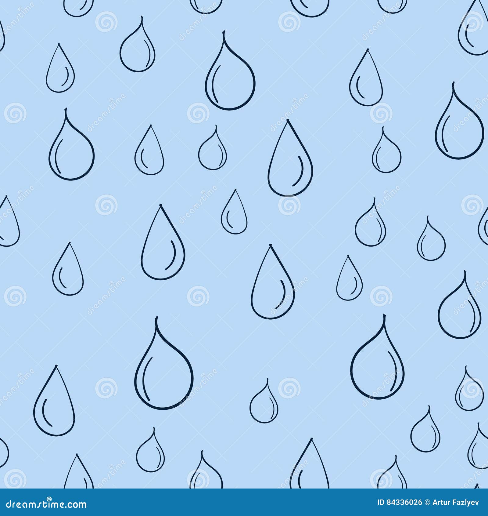 Seamless Pattern of Cartoon Water Drop Stock Vector - Illustration of ...