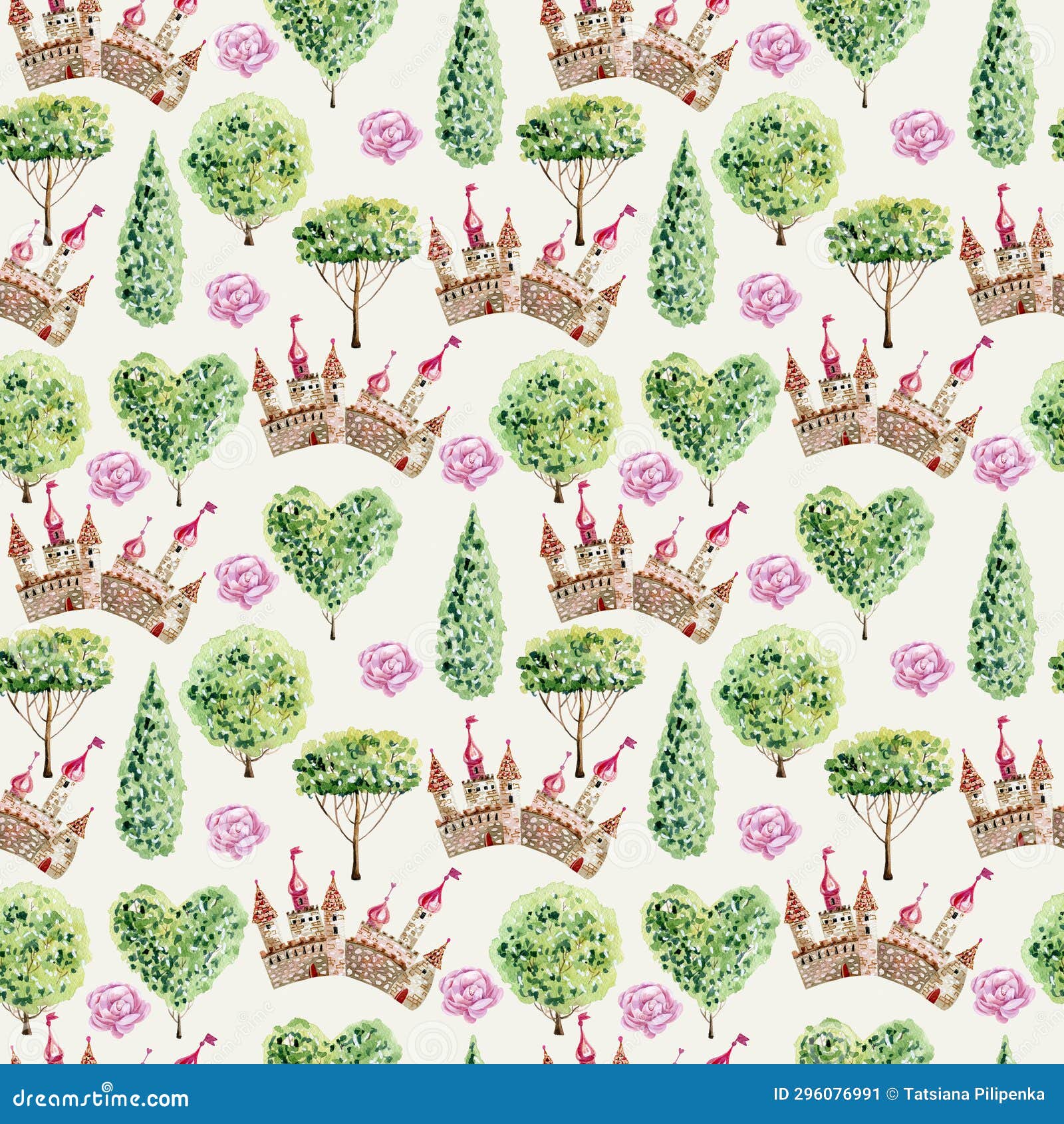 Seamless Pattern of a Castle. Stock Image - Image of beauty, wallpaper ...
