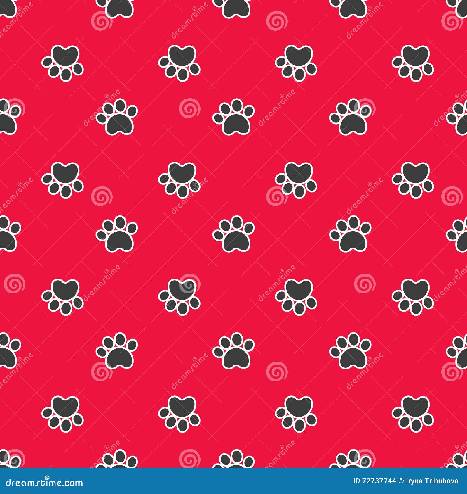 Seamless Pattern with Cat or Dog Footprints Stock Vector - Illustration ...