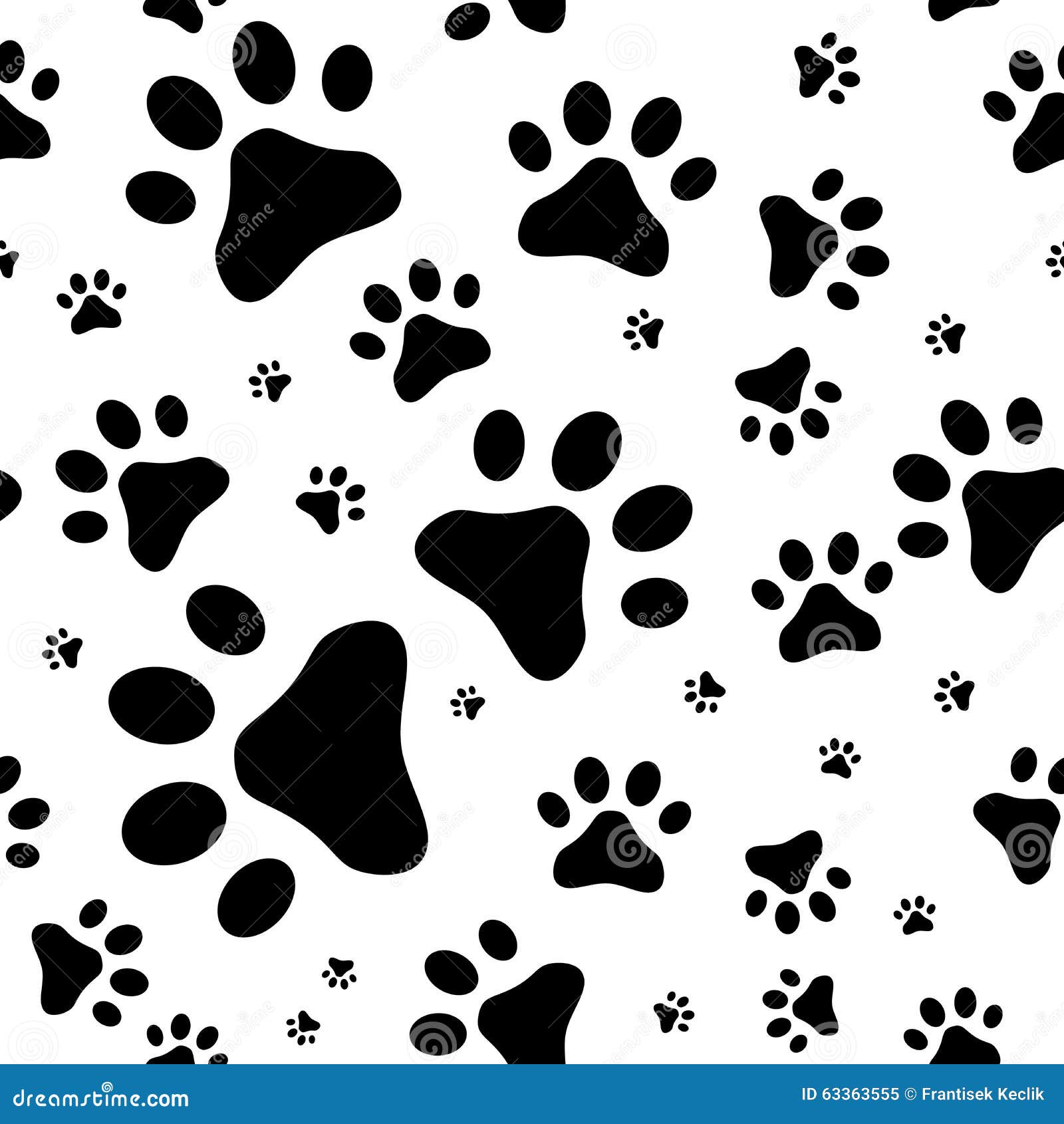 Seamless Pattern with Cats Footprints Stock Vector - Illustration of ...