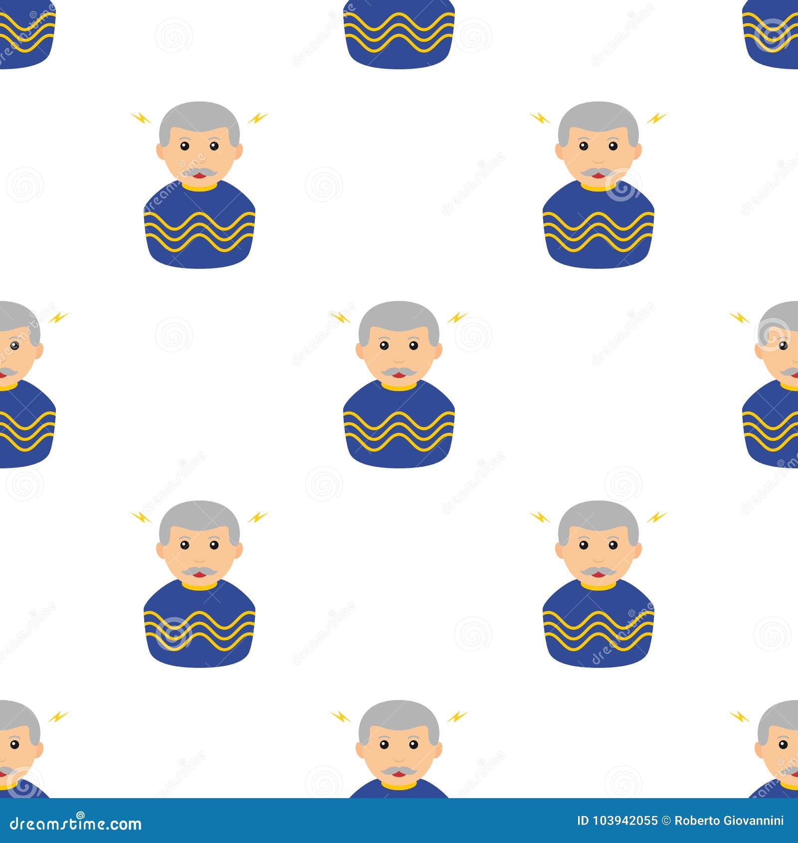 Wizard Avatar Flat Icon Seamless Pattern Stock Vector - Illustration of ...