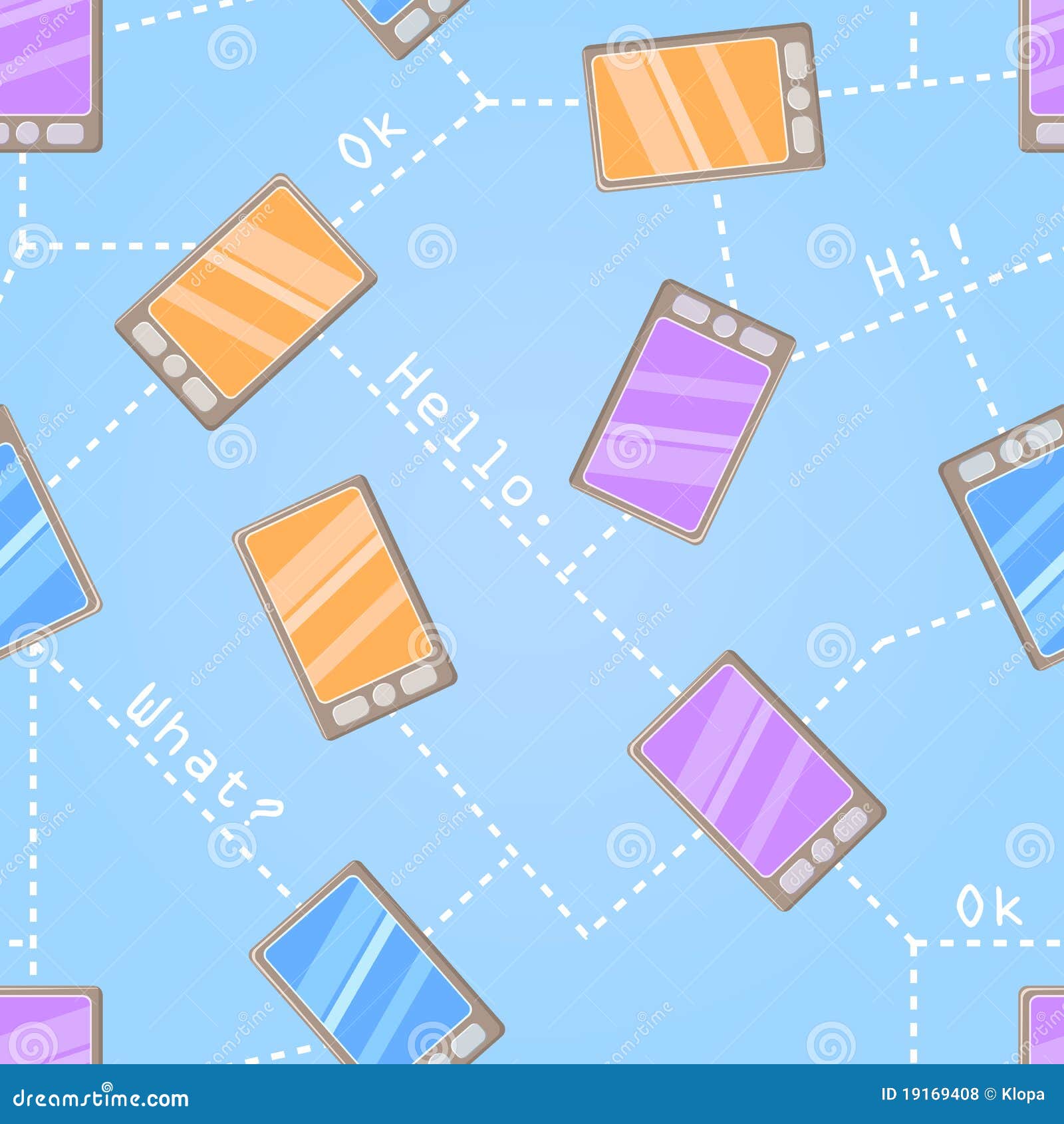 Seamless Pattern with Cell Phones Stock Vector - Illustration of ...