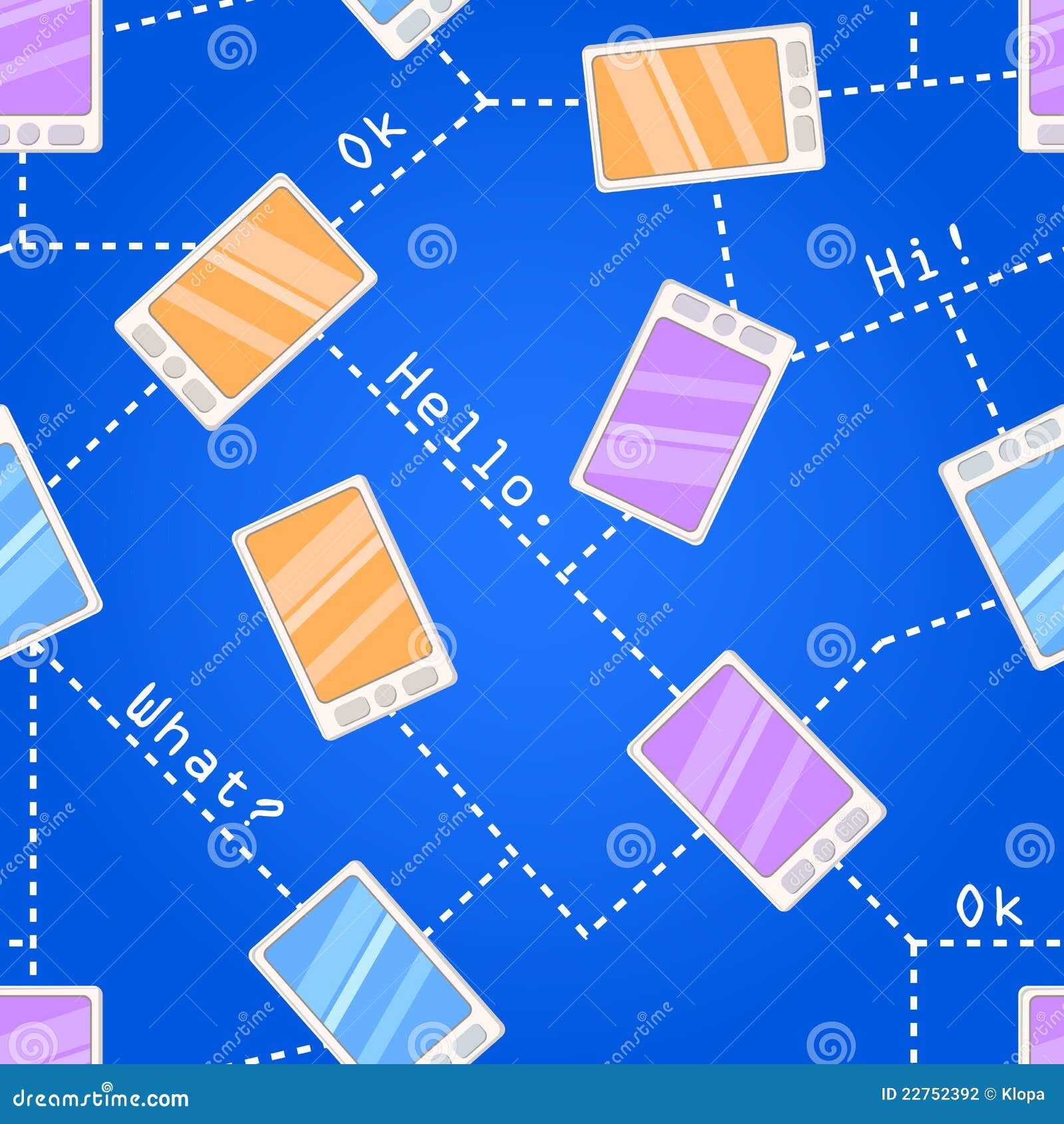 Seamless Pattern with Cell Phones Stock Vector - Illustration of ...