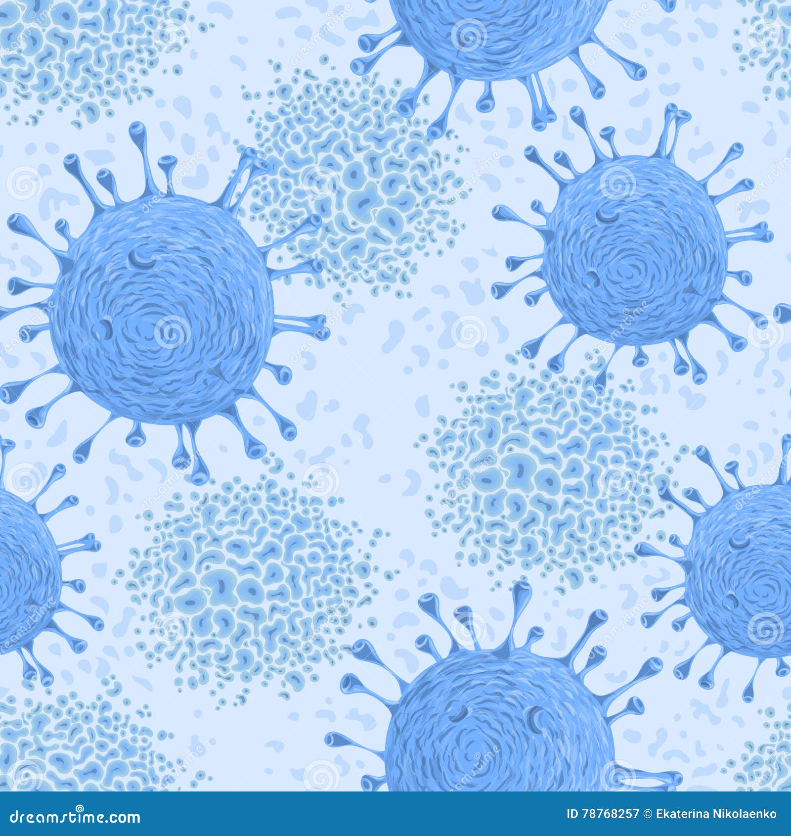 Seamless Pattern with Cells of Virus and Microbe. Stock Vector ...