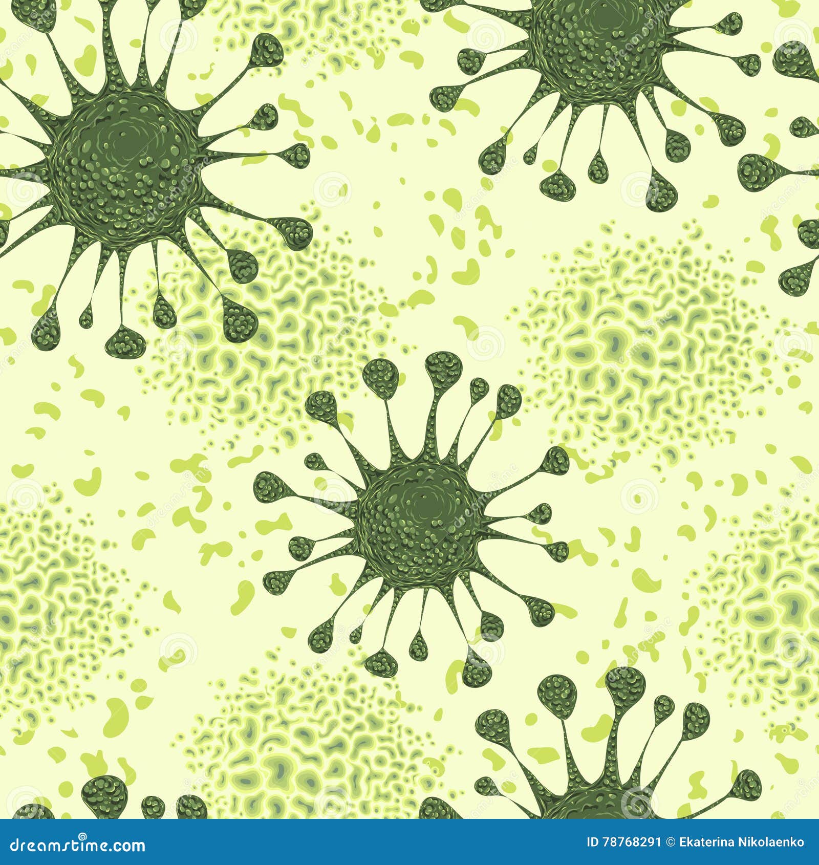 Seamless Pattern with Cells of Virus and Microbe. Stock Vector ...