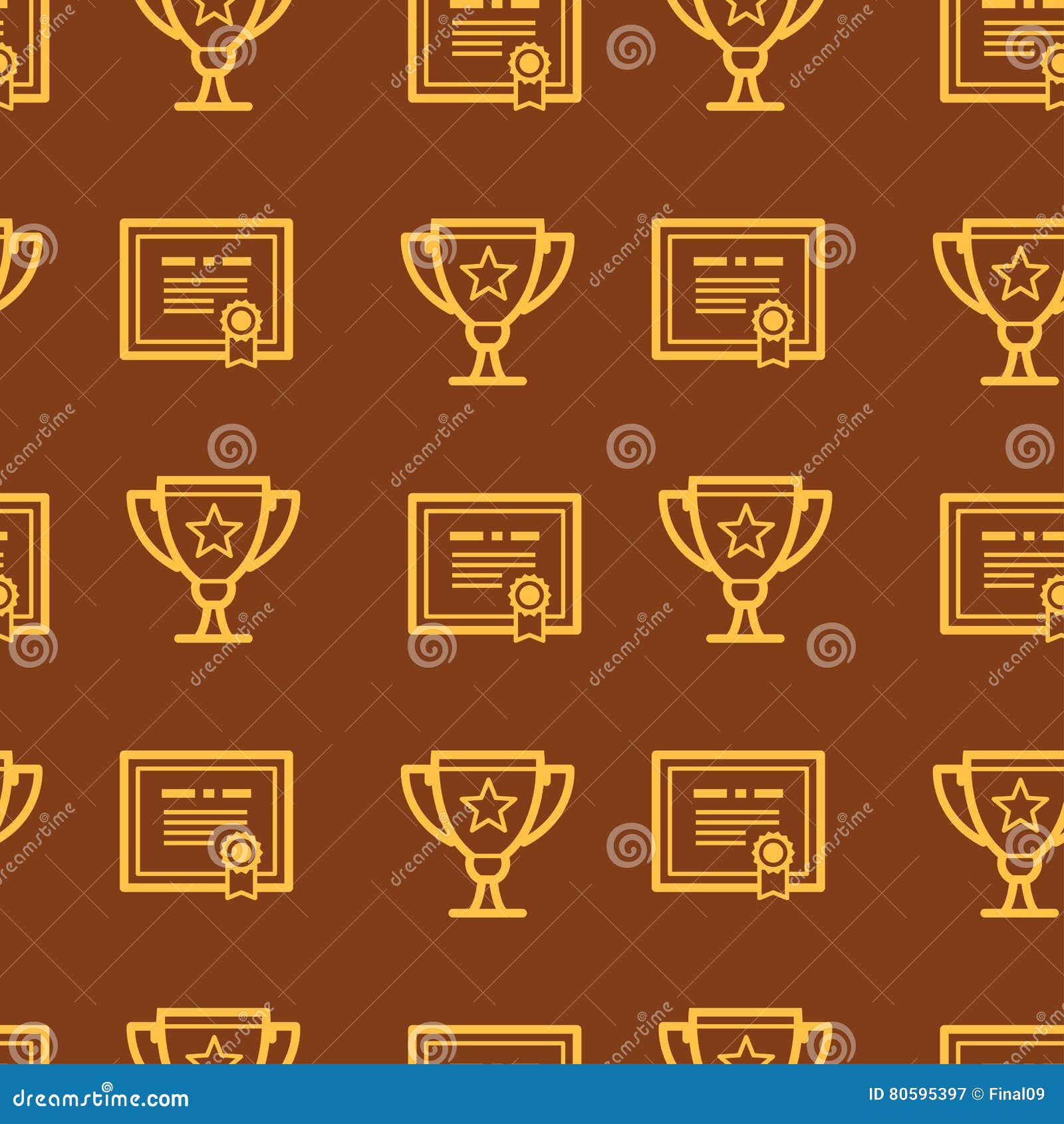 Seamless Pattern with Certificate and Awards. Stock Vector ...