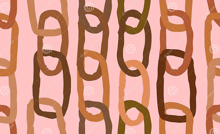 Seamless Pattern with Chains Vector Illustration. Hand Drawn Chain ...