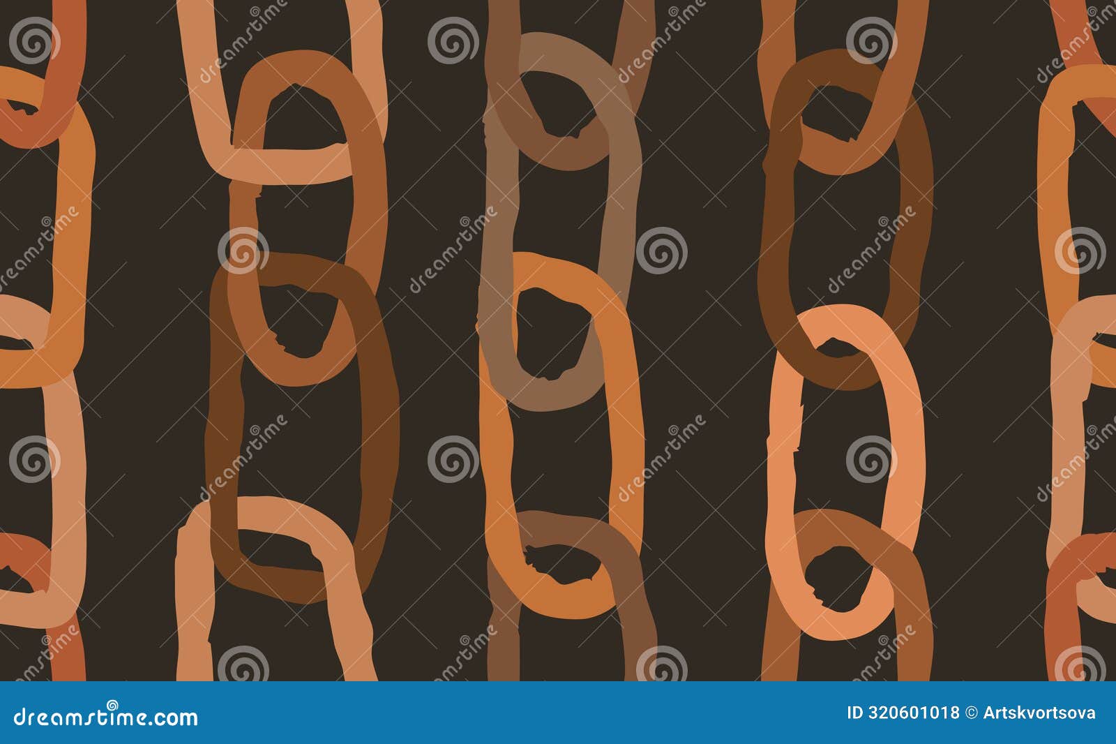 Seamless Pattern with Chains Vector Illustration. Hand Drawn Chain ...