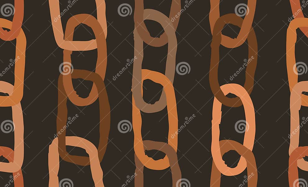 Seamless Pattern with Chains Vector Illustration. Hand Drawn Chain ...