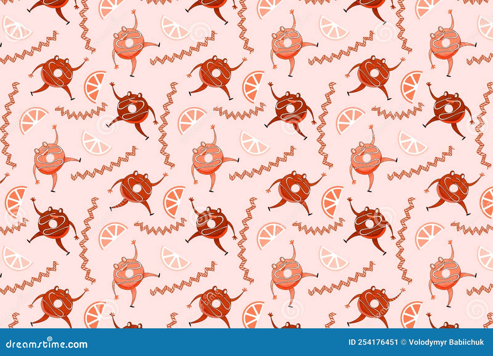 Seamless Pattern with Character. Vector Illustration. Stock Vector ...