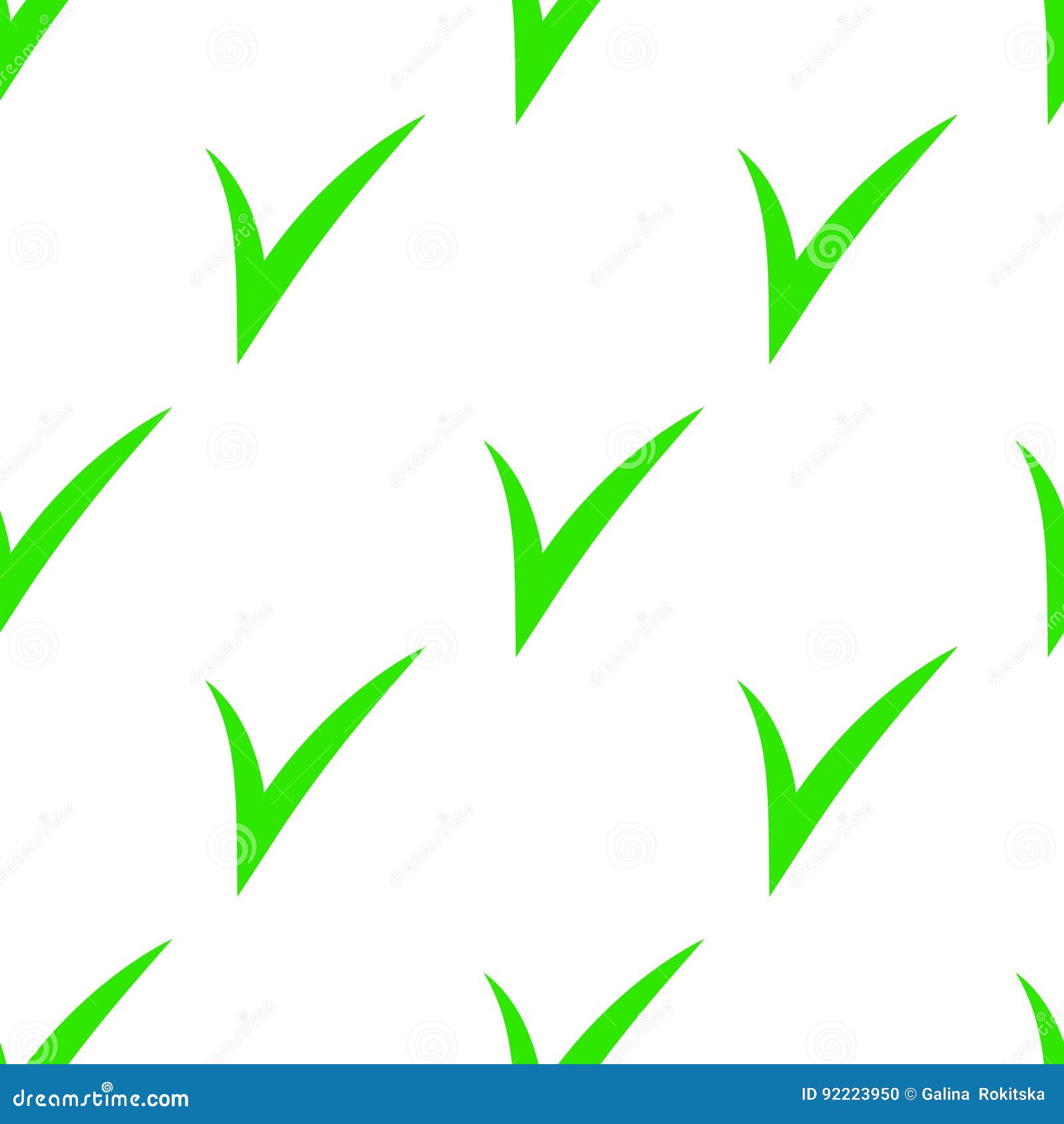 Seamless Pattern with Check Marks. Green Color. Vector Illustration ...