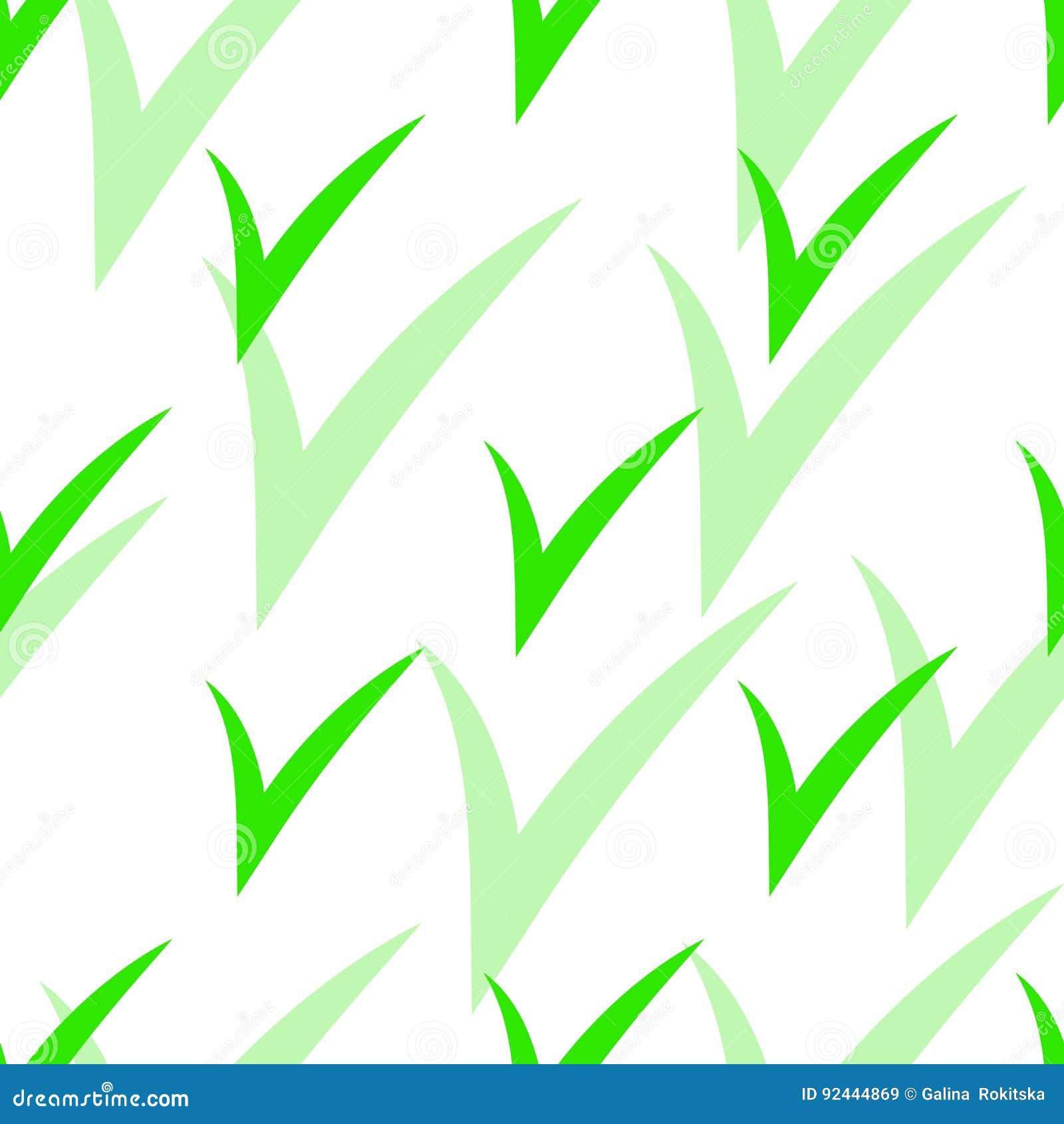Seamless Pattern with Check Marks with Green Shadow. Green Color ...
