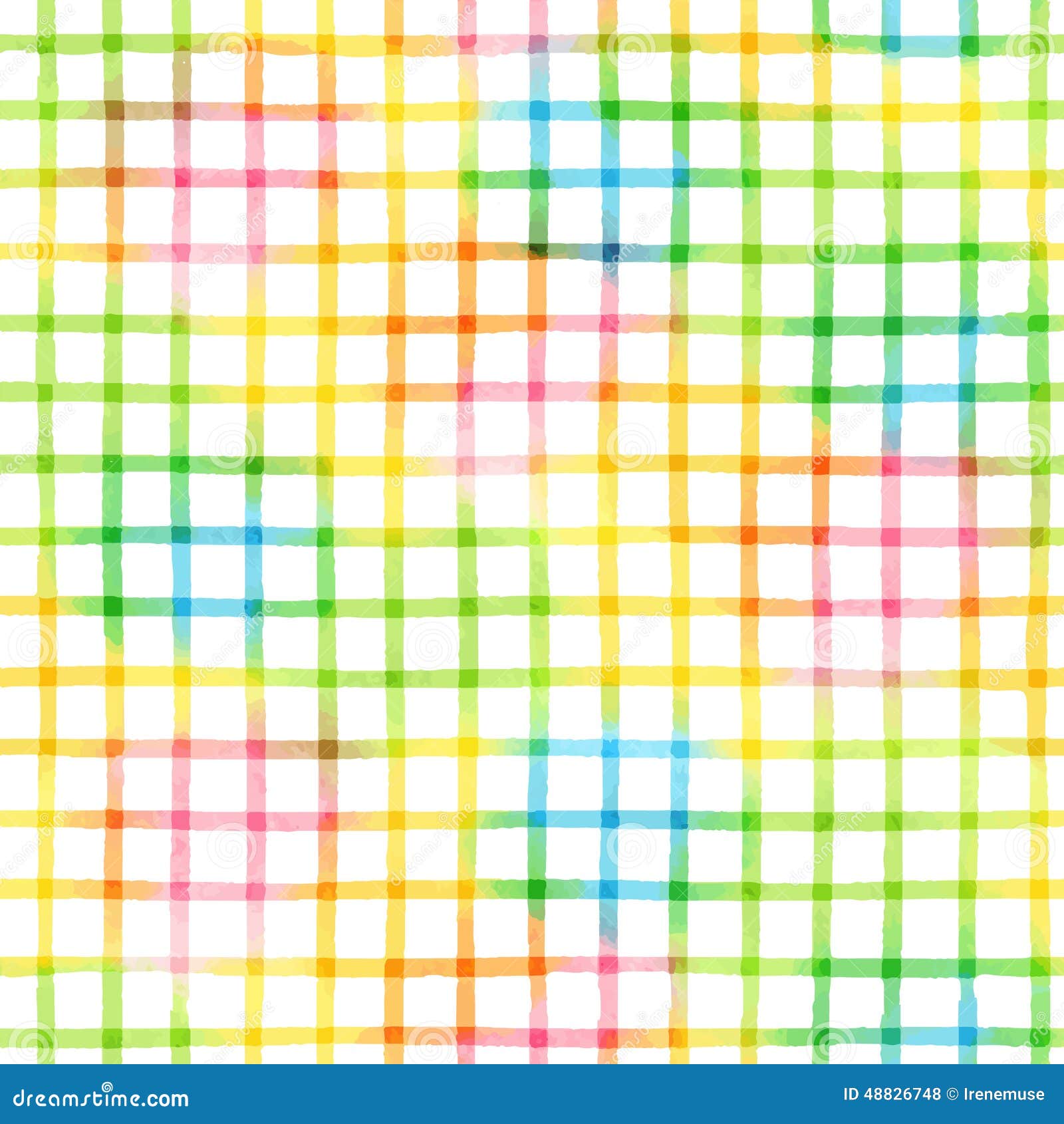 Seamless Pattern with Checkered Watercolor Stock Vector - Illustration ...