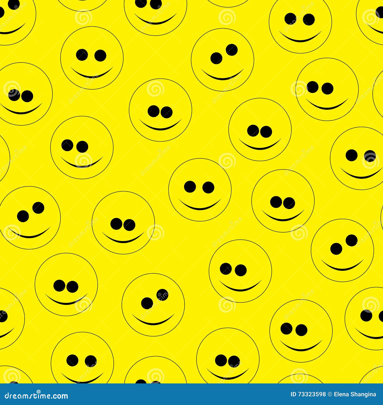 A Seamless Pattern from Cheerful, Yellow Smilies. Stock Vector ...