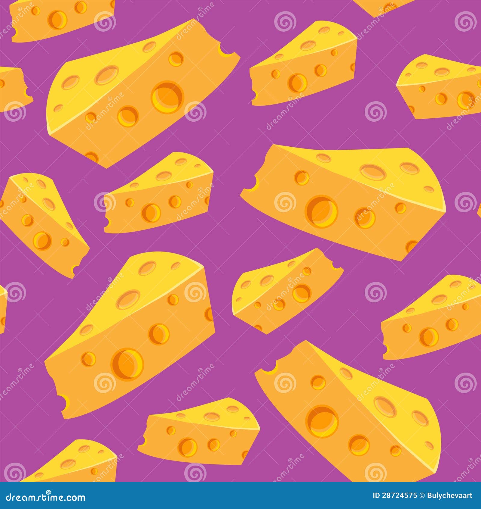 Seamless Pattern with Cheese on Purple Background Stock Vector ...
