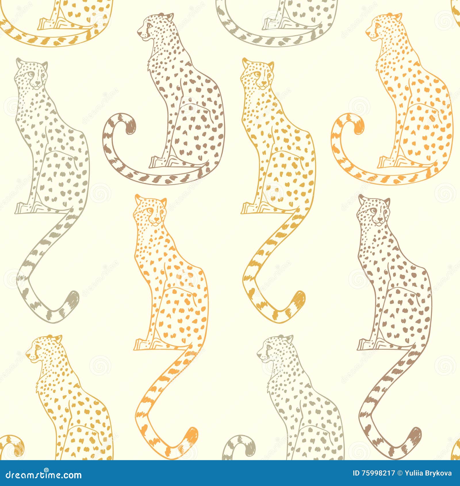 Seamless pattern cheetah stock vector. Illustration of nature - 75998217