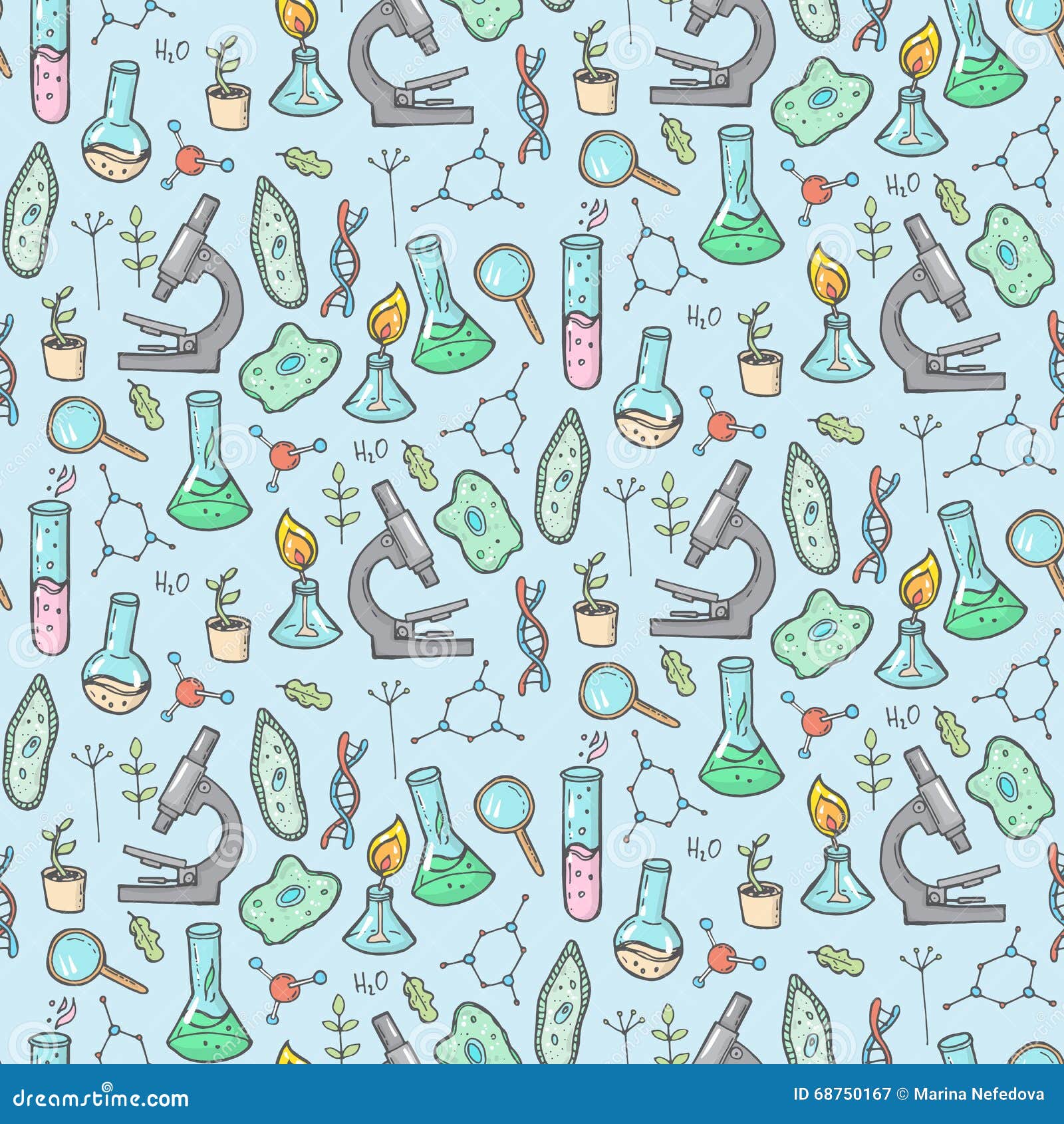 Seamless Pattern with Chemistry and Biology Elements Stock Illustration ... Seamless Pattern with Chemistry and Biology Elements Stock Illustration ...