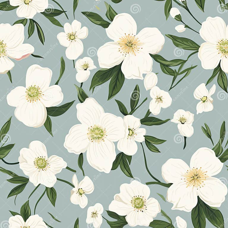 Seamless Pattern with Cherokee Roses Stock Illustration - Illustration ...