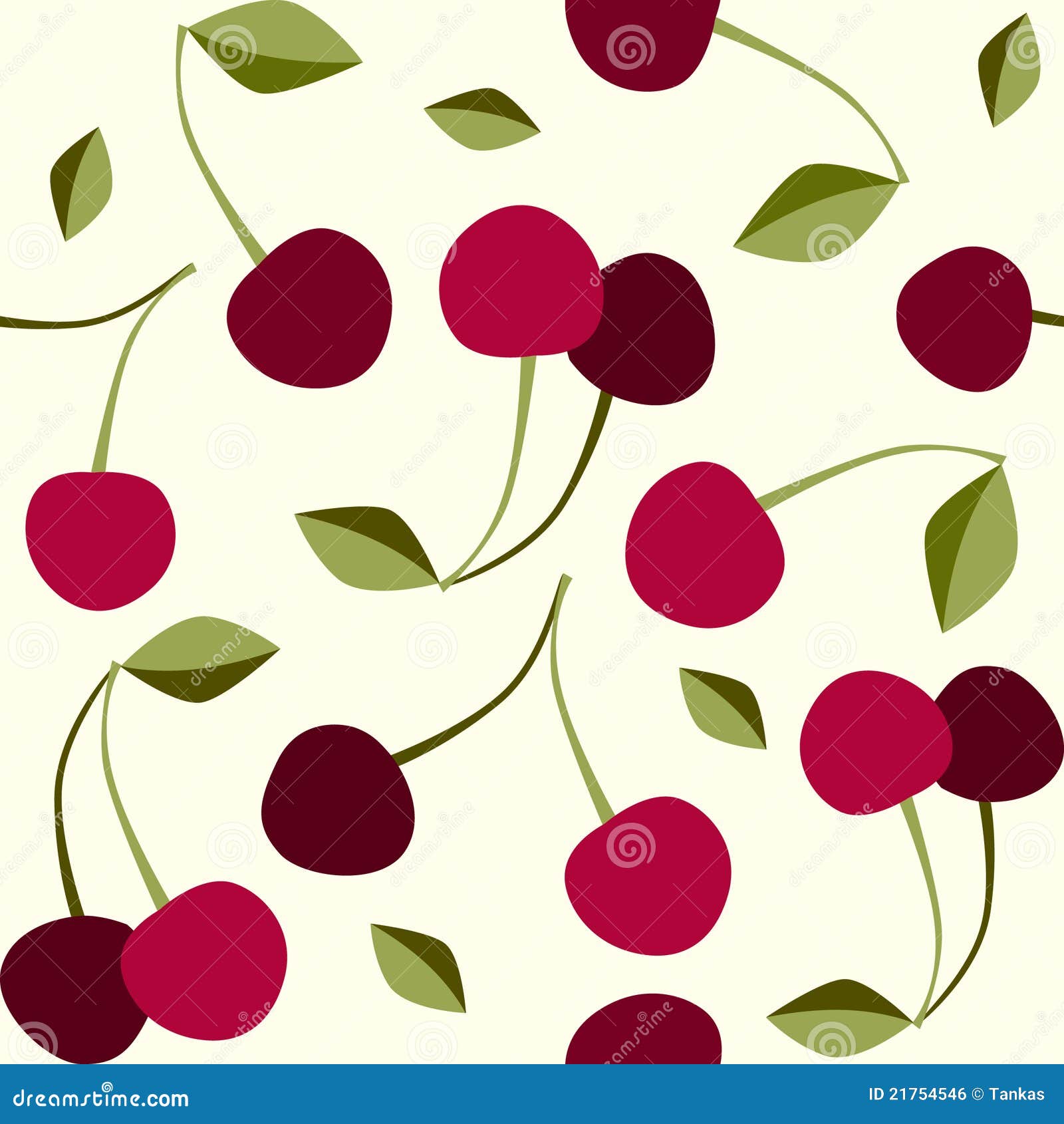 Seamless pattern cherry stock vector. Illustration of repeating - 21754546