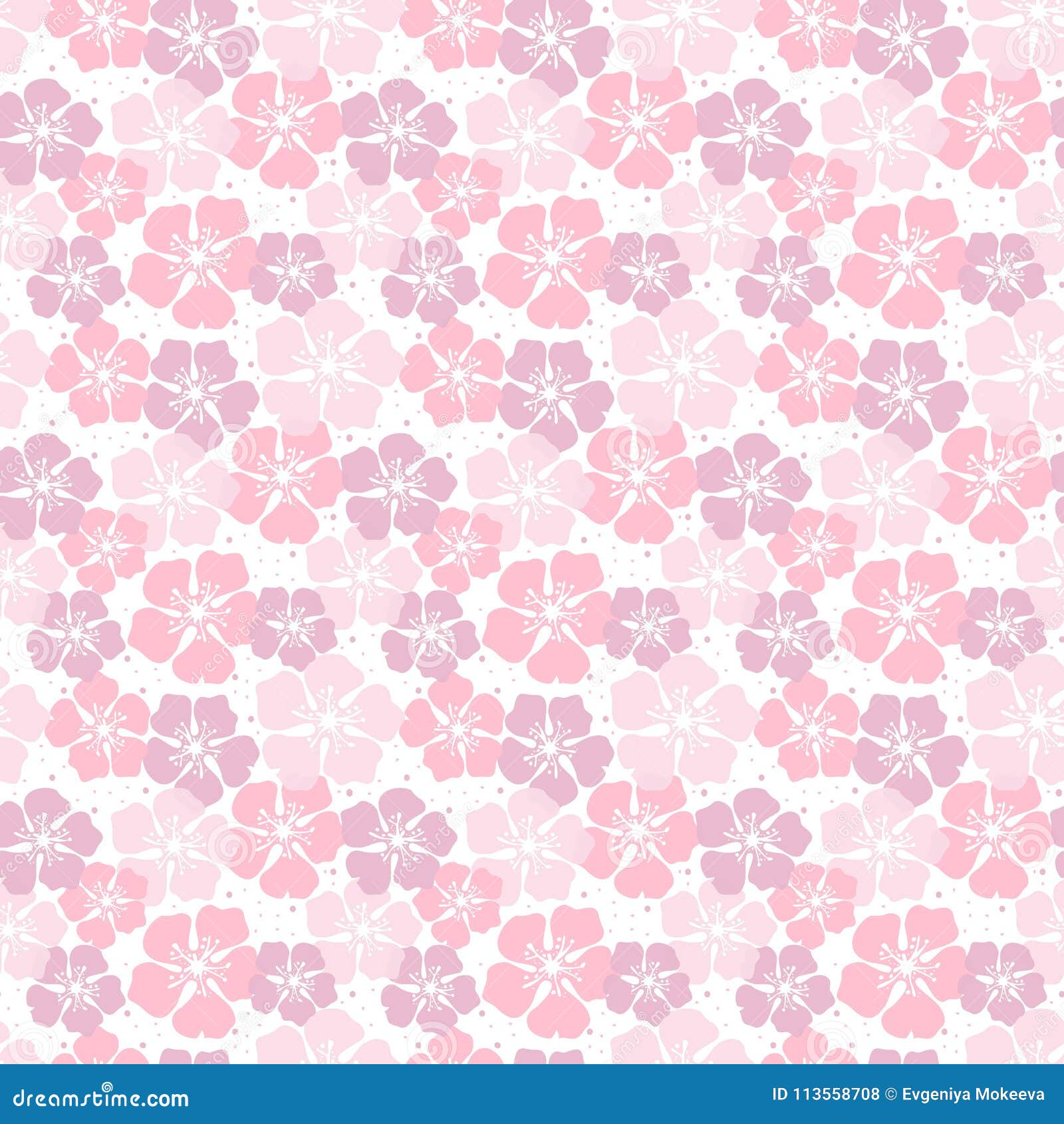 Seamless Pattern With Cherry Blossom Stock Vector Illustration Of