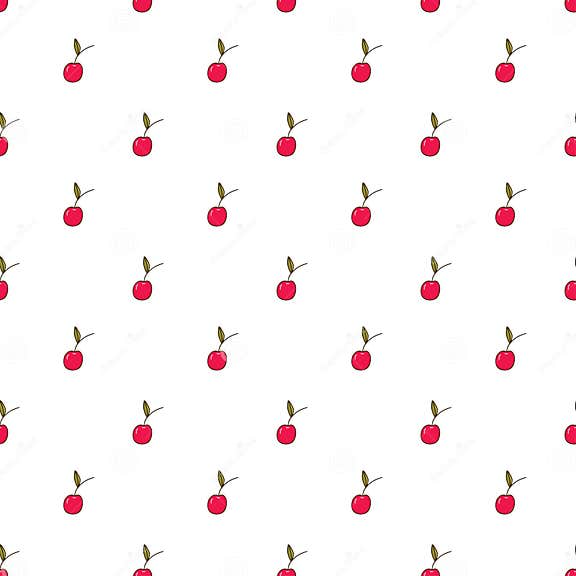 Seamless Pattern with Cherry. Endless Repeating Print Background ...