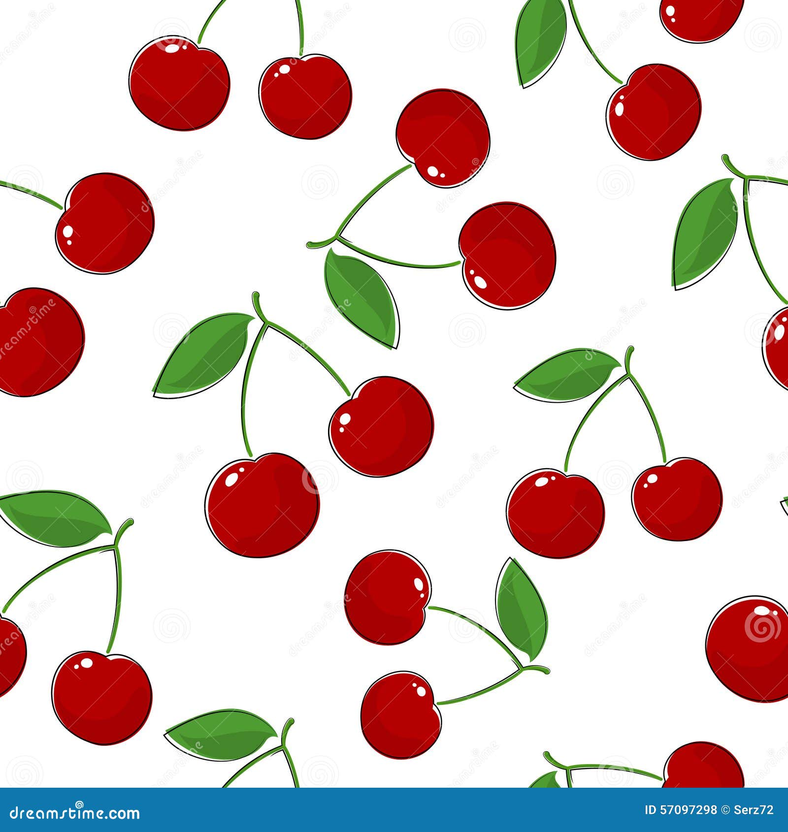Seamless Pattern Of Cherry Stock Vector - Image: 57097298