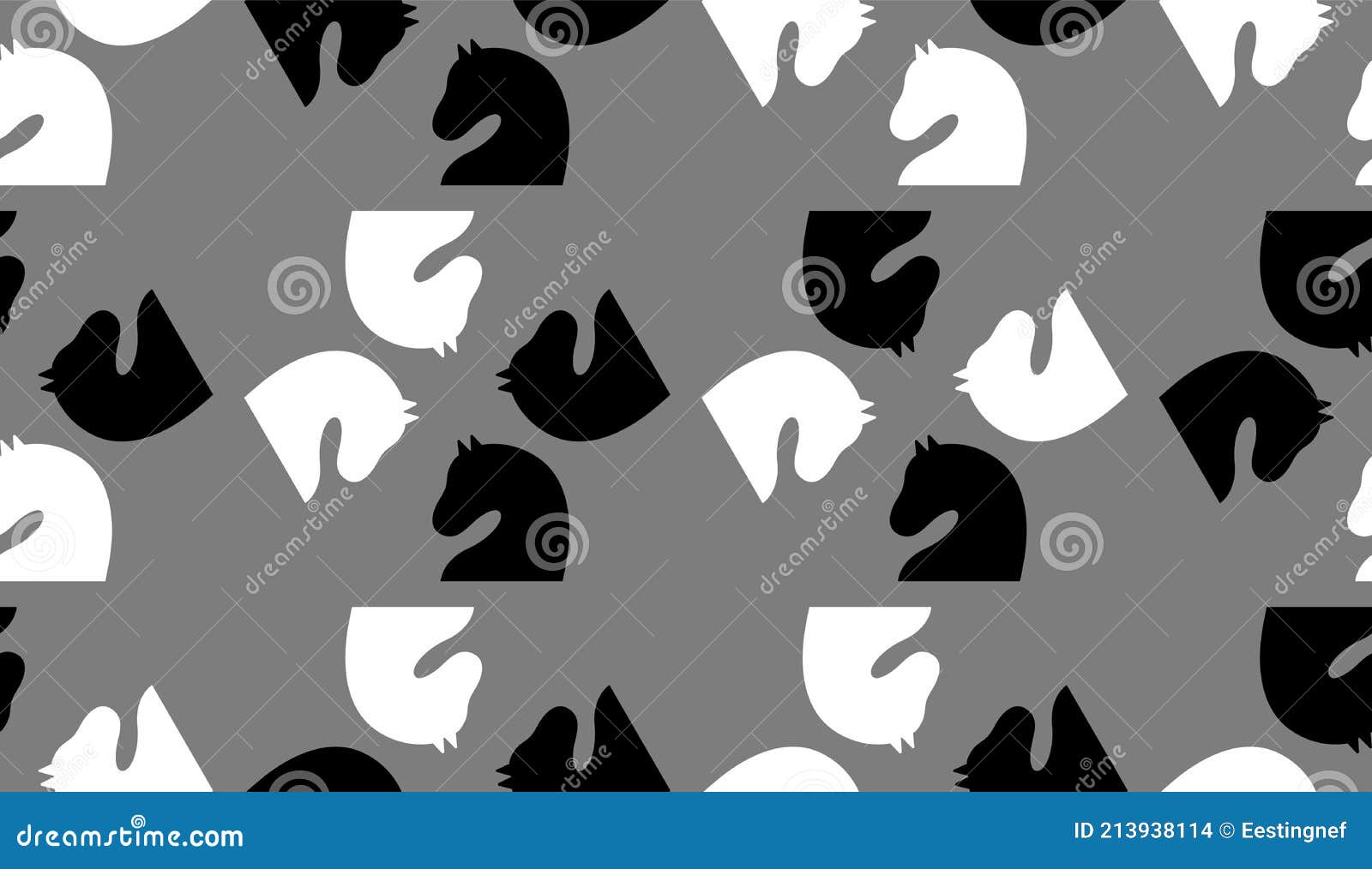 Seamless Pattern with Chess Knight. Endless Background Stock Vector ...