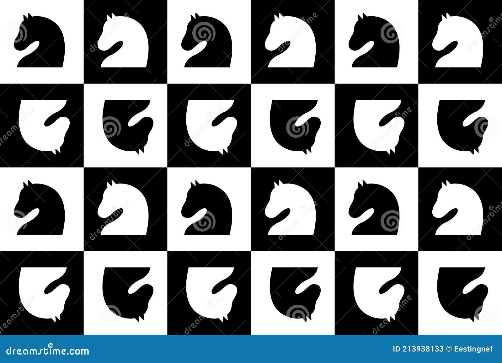 Seamless Pattern with Chess Knight. Endless Background Stock Vector ...