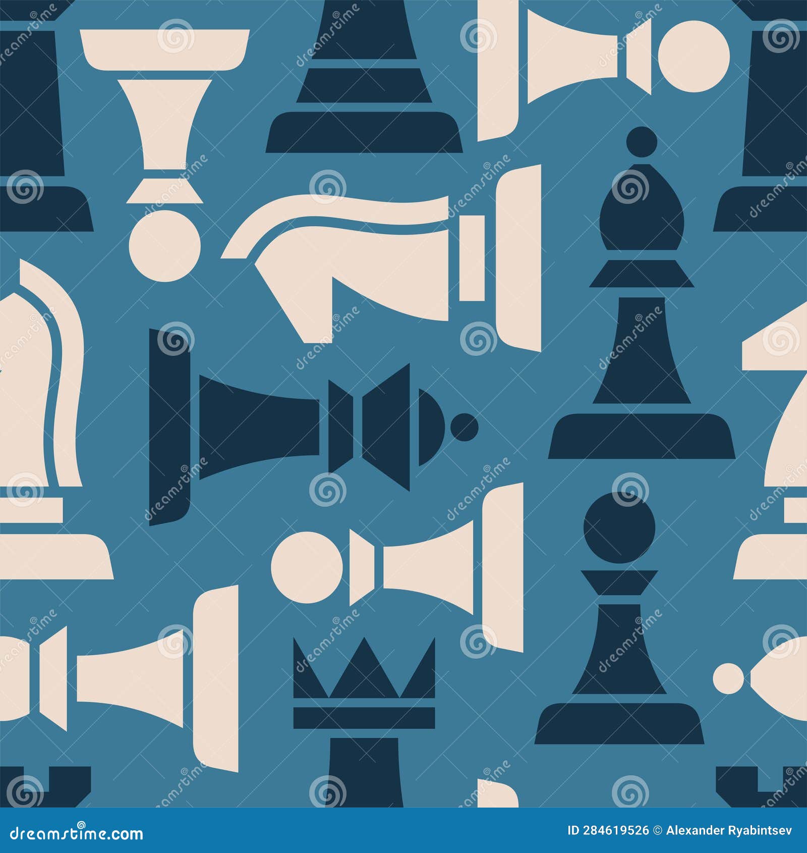 Seamless Pattern with Chess Pieces. Chess Pattern Design. Stock Vector ...