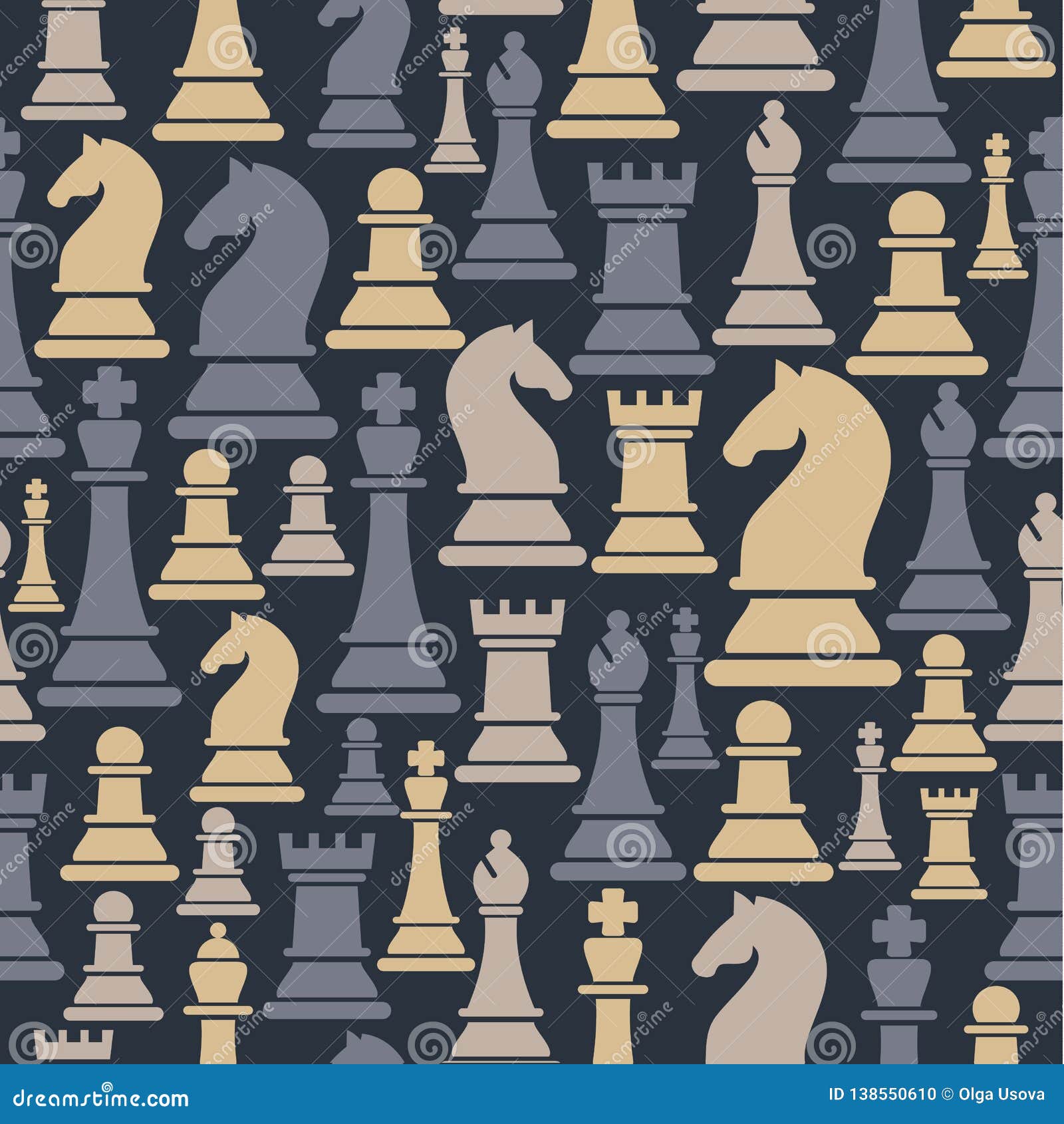 Seamless Pattern with Chess Pieces. Vector Illustration Design. Stock ...