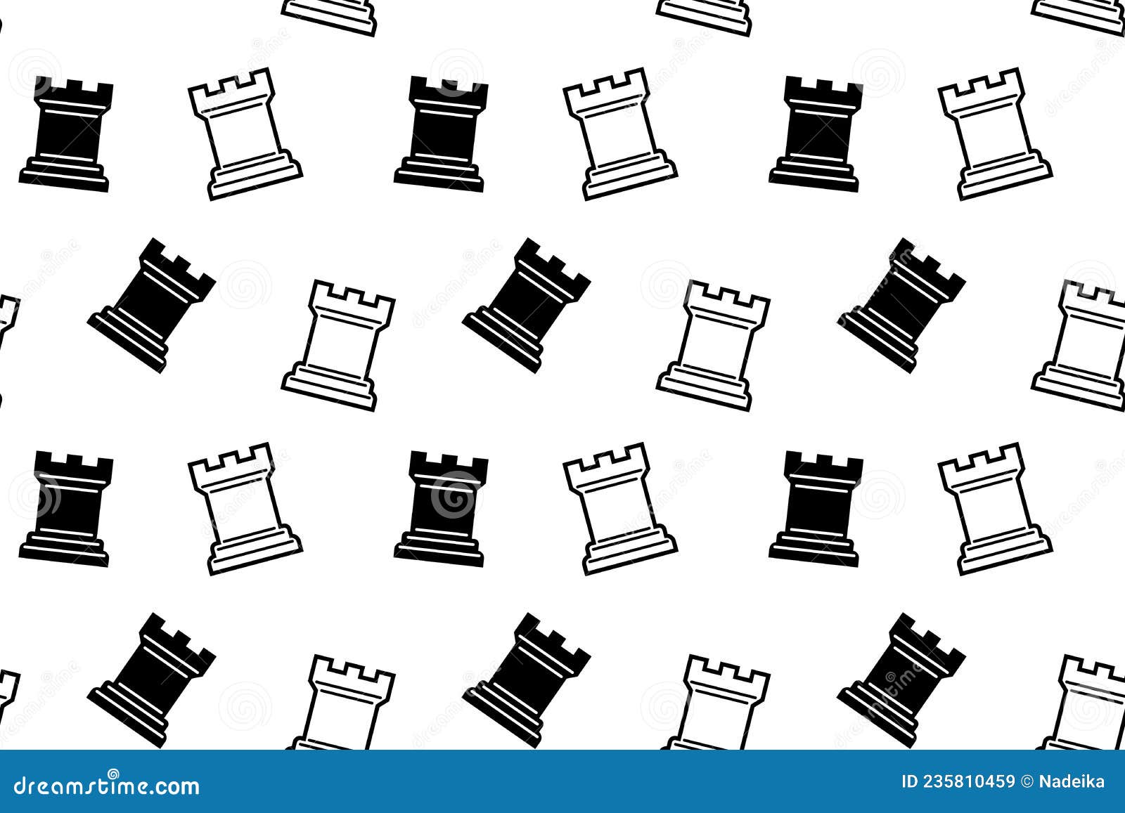 Seamless Pattern Chess Rook Stock Vector - Illustration of chess ...