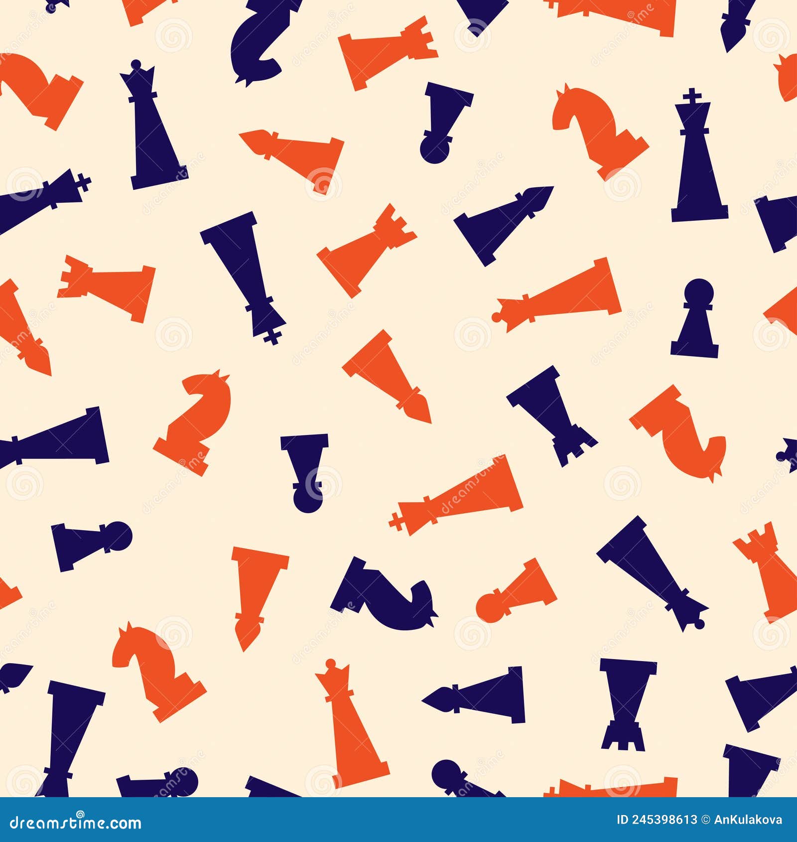 Seamless Pattern with Chessmen Stock Vector - Illustration of strategic ...